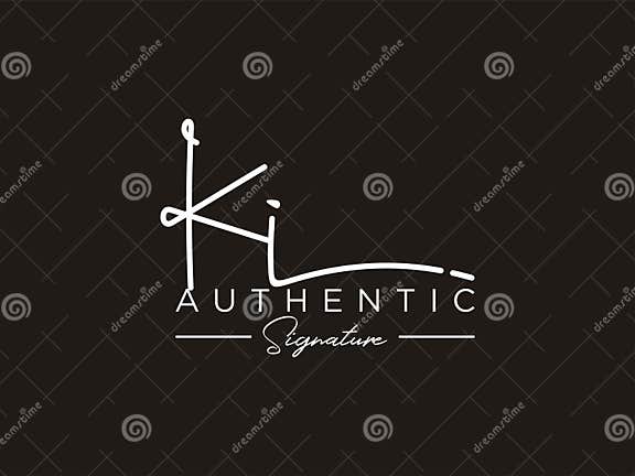 Letter KI Signature Logo Template Vector Stock Vector - Illustration of ...