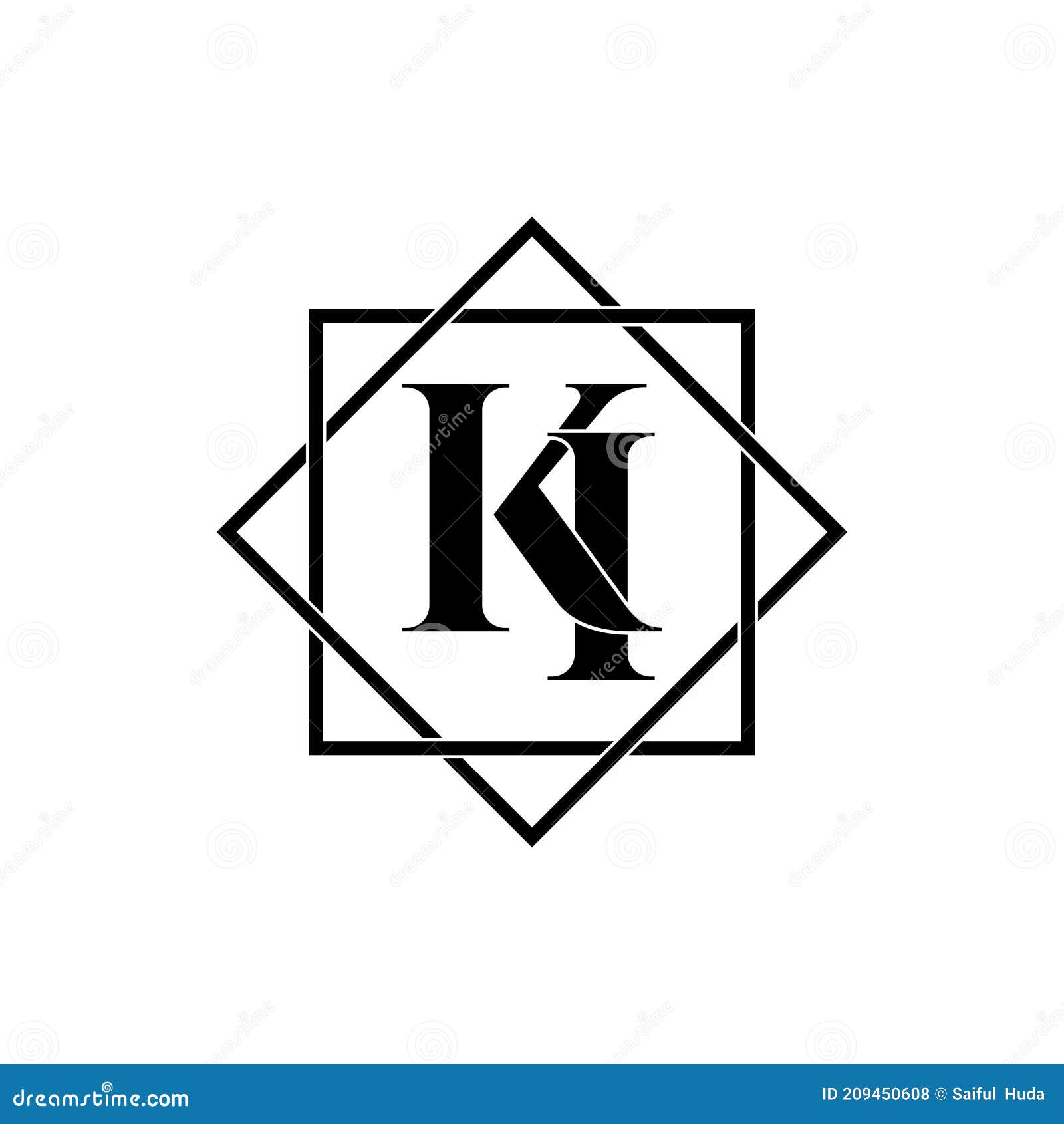 Letter KI Simple Monogram Logo Icon Design. Stock Vector - Illustration ...