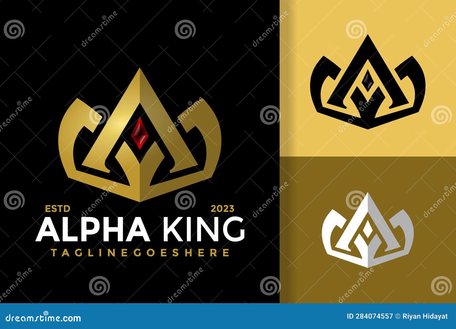 Letter a King Diamond Logo Design Vector Symbol Icon Illustration Stock ...