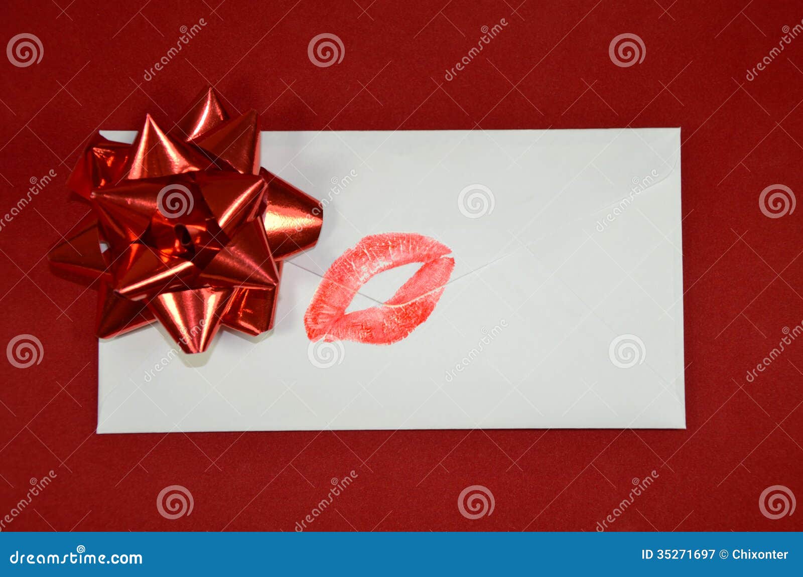 Letter With Kiss For Valentines Day. Envelope With Hearts, Male ...