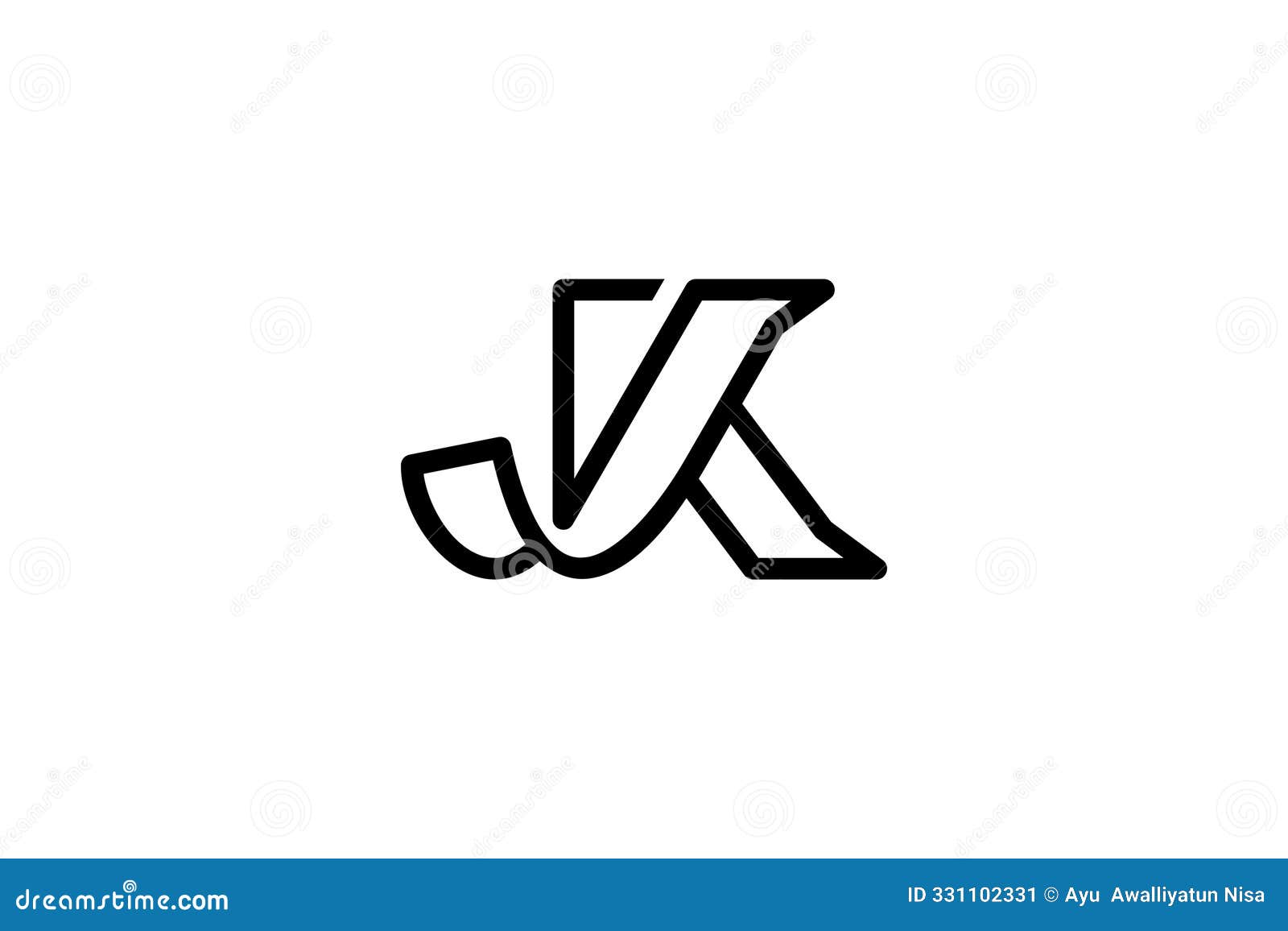 Letter KJ or JK Logo Design Vector Stock Illustration - Illustration of ...
