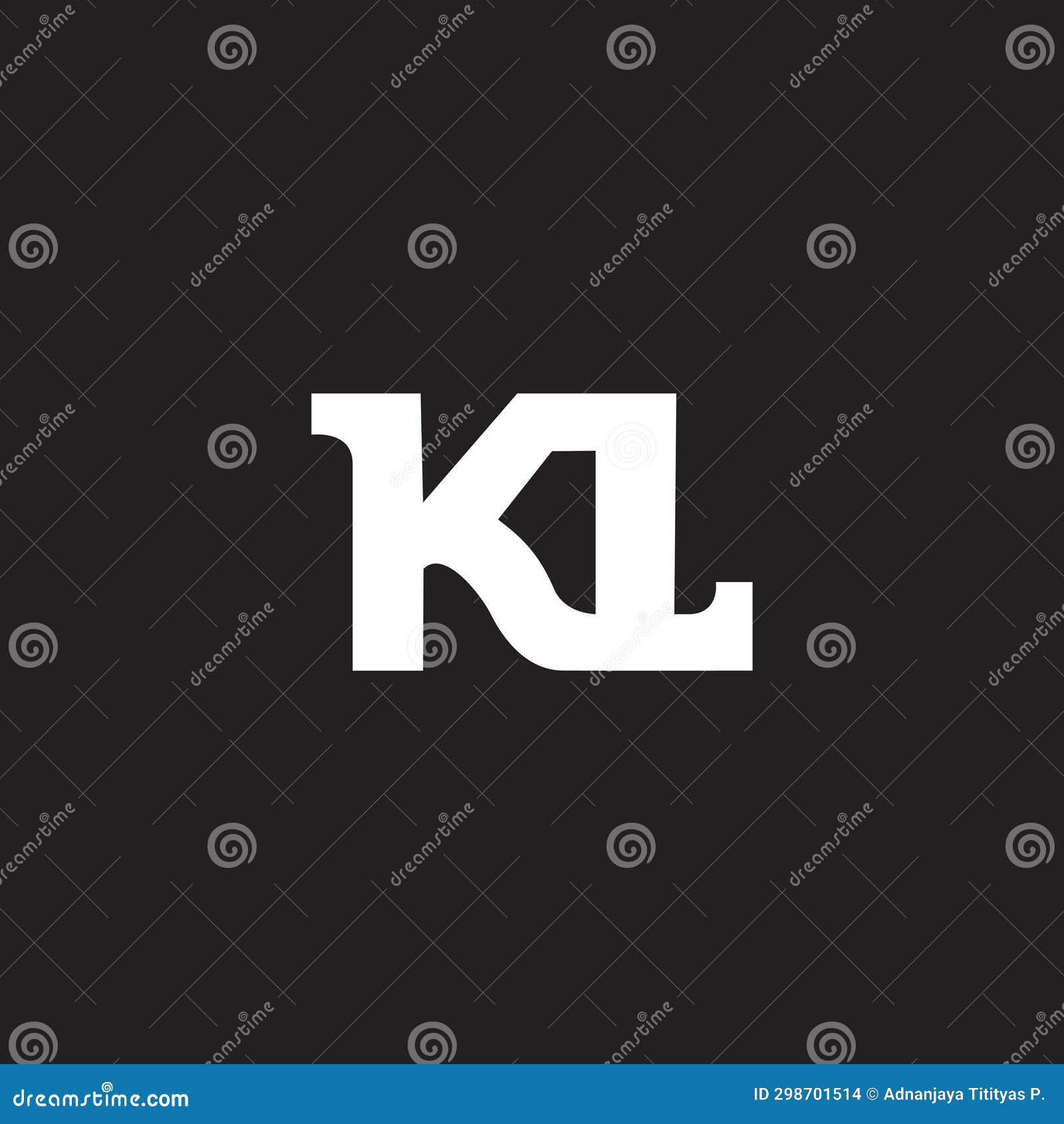 Letter Kl Font Simple Geometric Curves Logo Vector | CartoonDealer.com ...