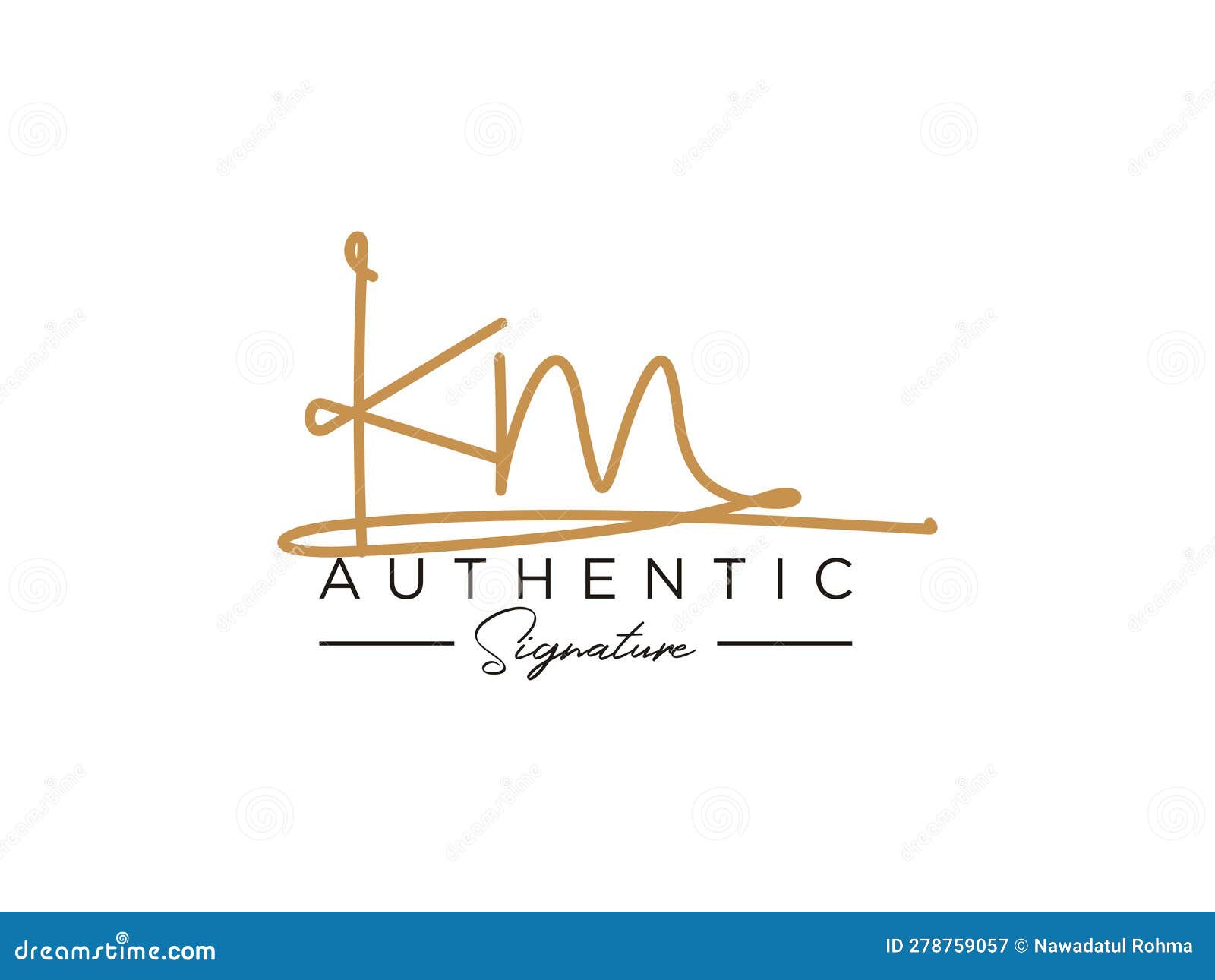 Letter KM Signature Logo Template Vector Stock Vector - Illustration of ...
