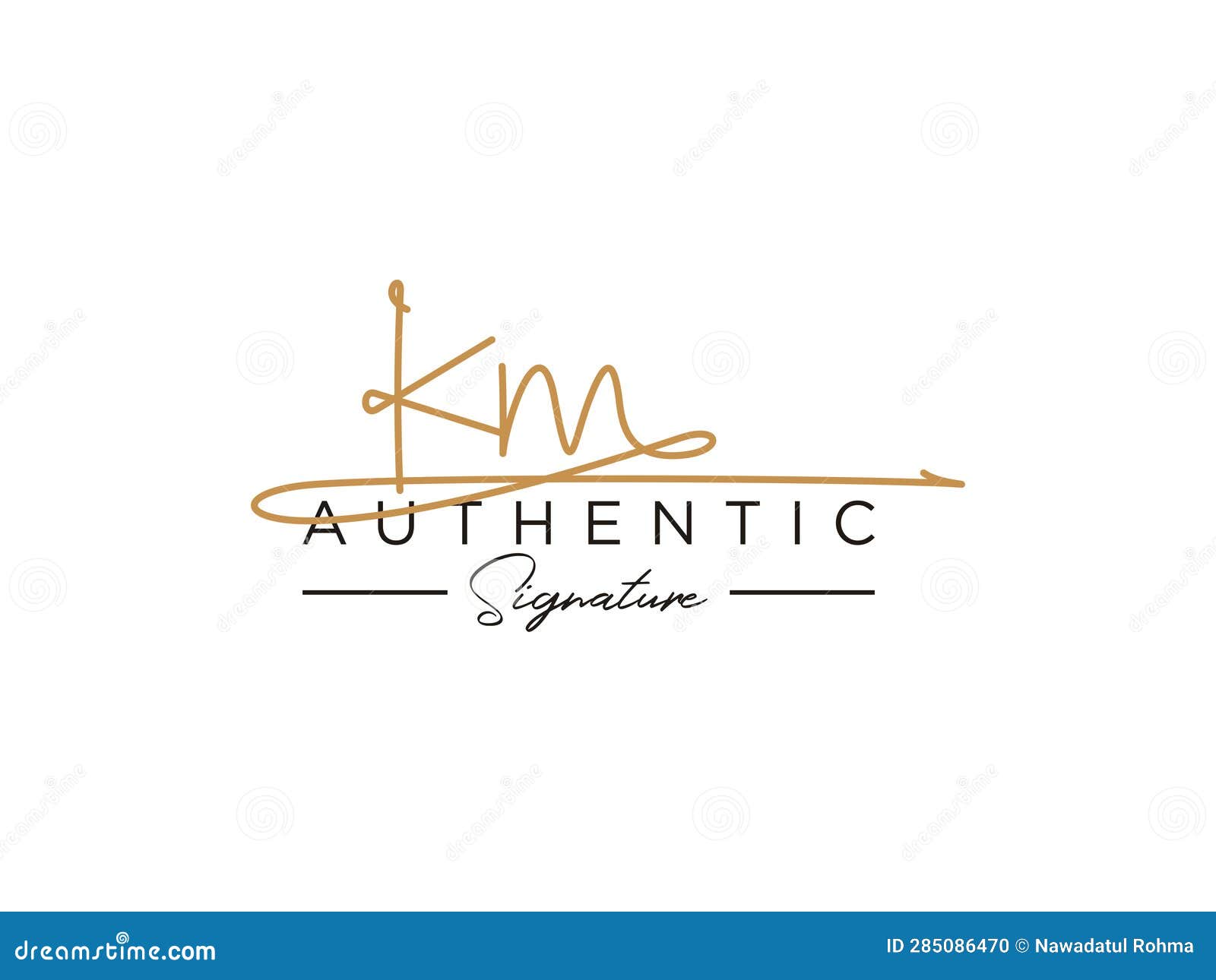 Letter KM Signature Logo Template Vector Stock Vector - Illustration of ...
