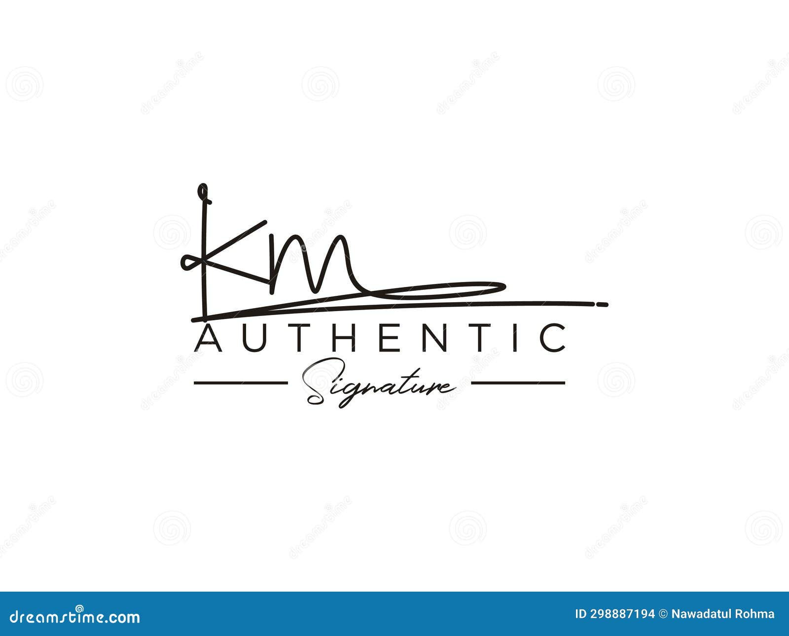 Letter KM Signature Logo Template Vector Stock Vector - Illustration of ...