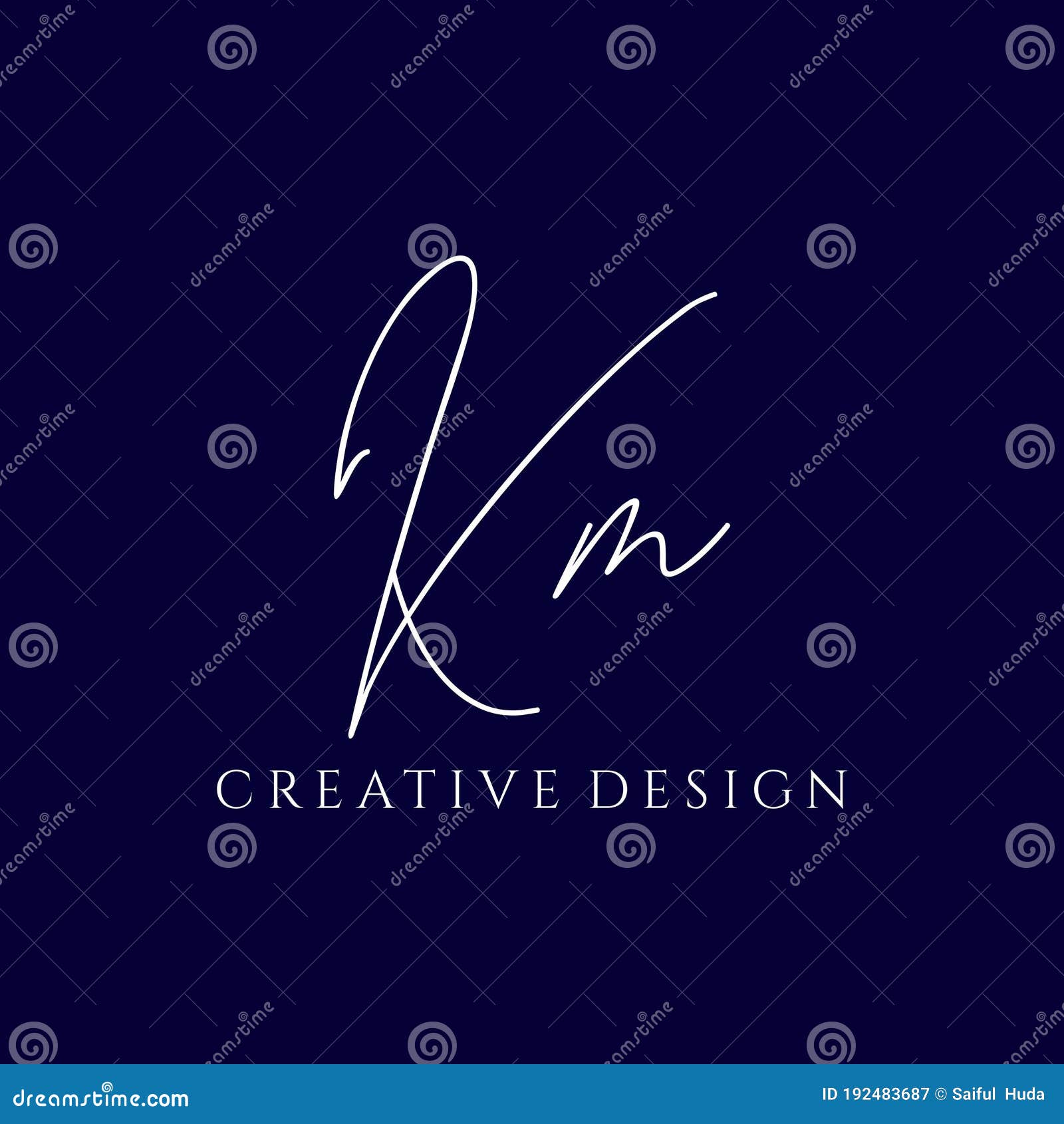 Letter KM Simple Monogram Logo Icon Design. Stock Vector - Illustration ...