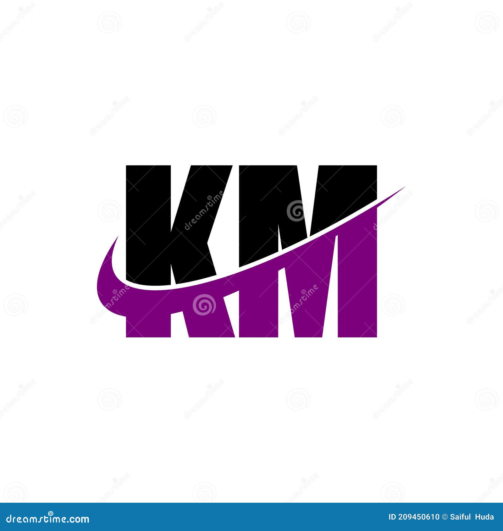 Letter KM Simple Monogram Logo Icon Design. Stock Vector - Illustration ...