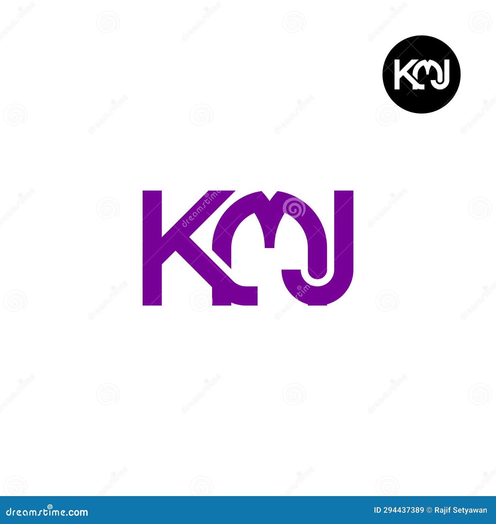 Letter KMJ Monogram Logo Design Stock Vector - Illustration of ...
