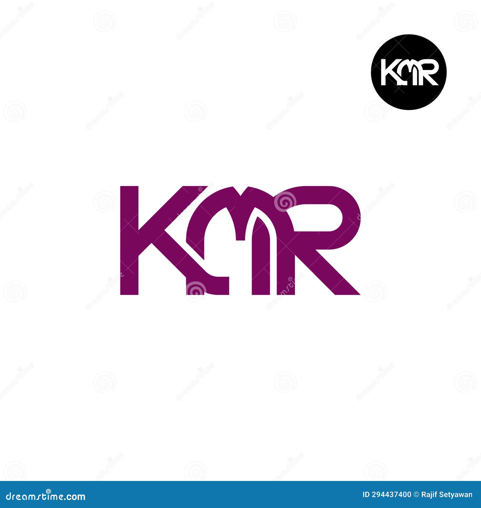 Letter KMR Monogram Logo Design Stock Vector - Illustration of minimal ...