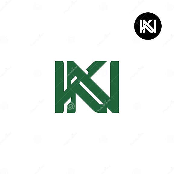 Letter KN Monogram Logo Design Stock Illustration - Illustration of ...