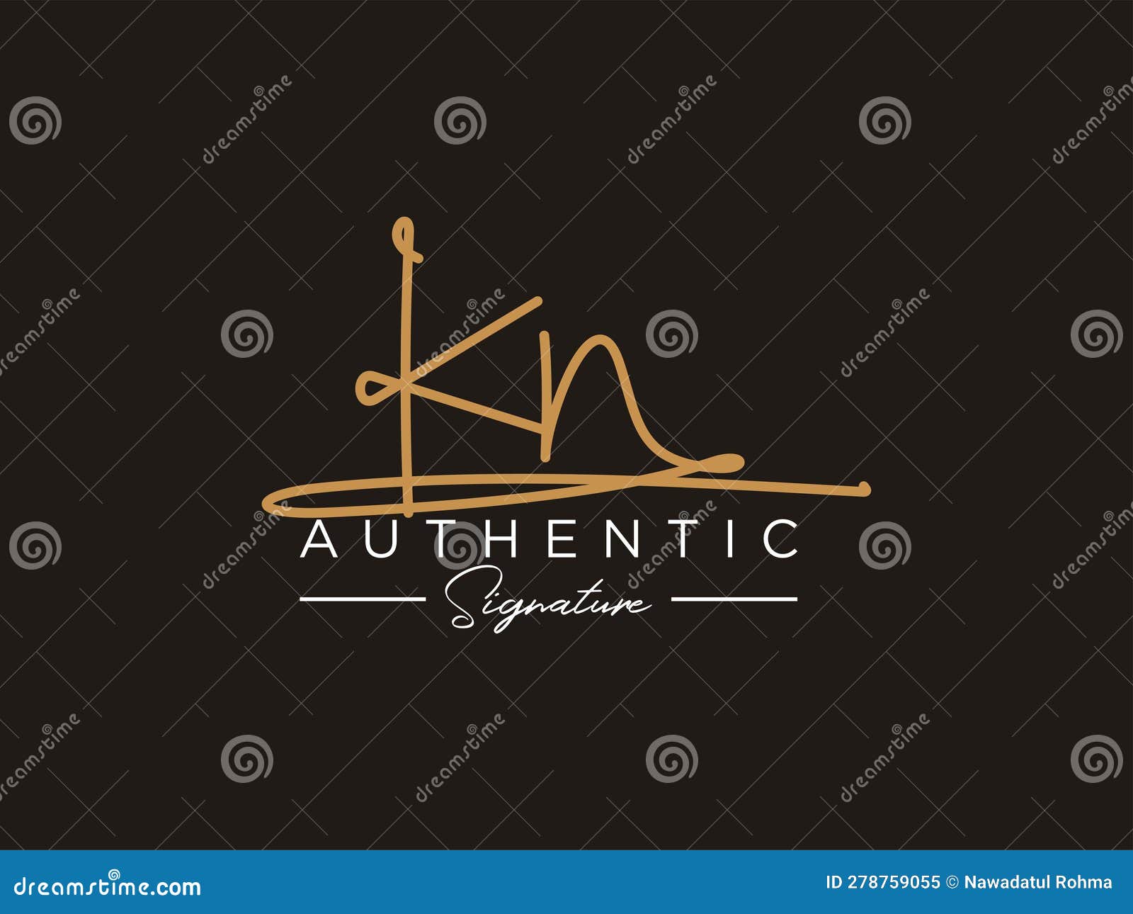 Letter KN Signature Logo Template Vector Stock Vector - Illustration of ...