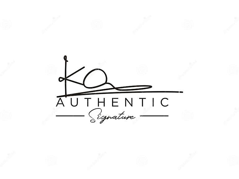Letter KO Signature Logo Template Vector Stock Vector - Illustration of ...