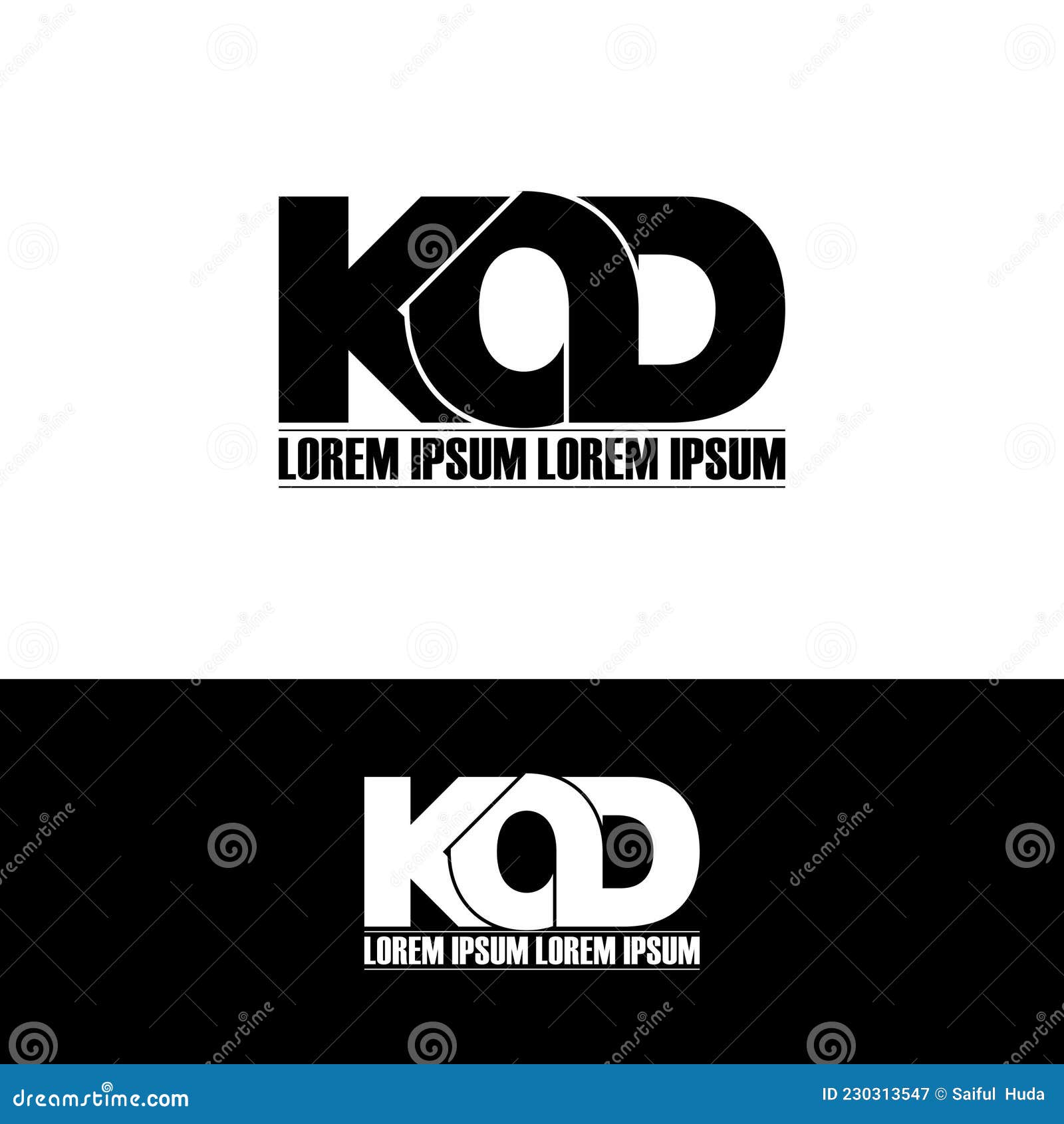 Letter KOD Simple Monogram Logo Icon Design. Stock Vector ...