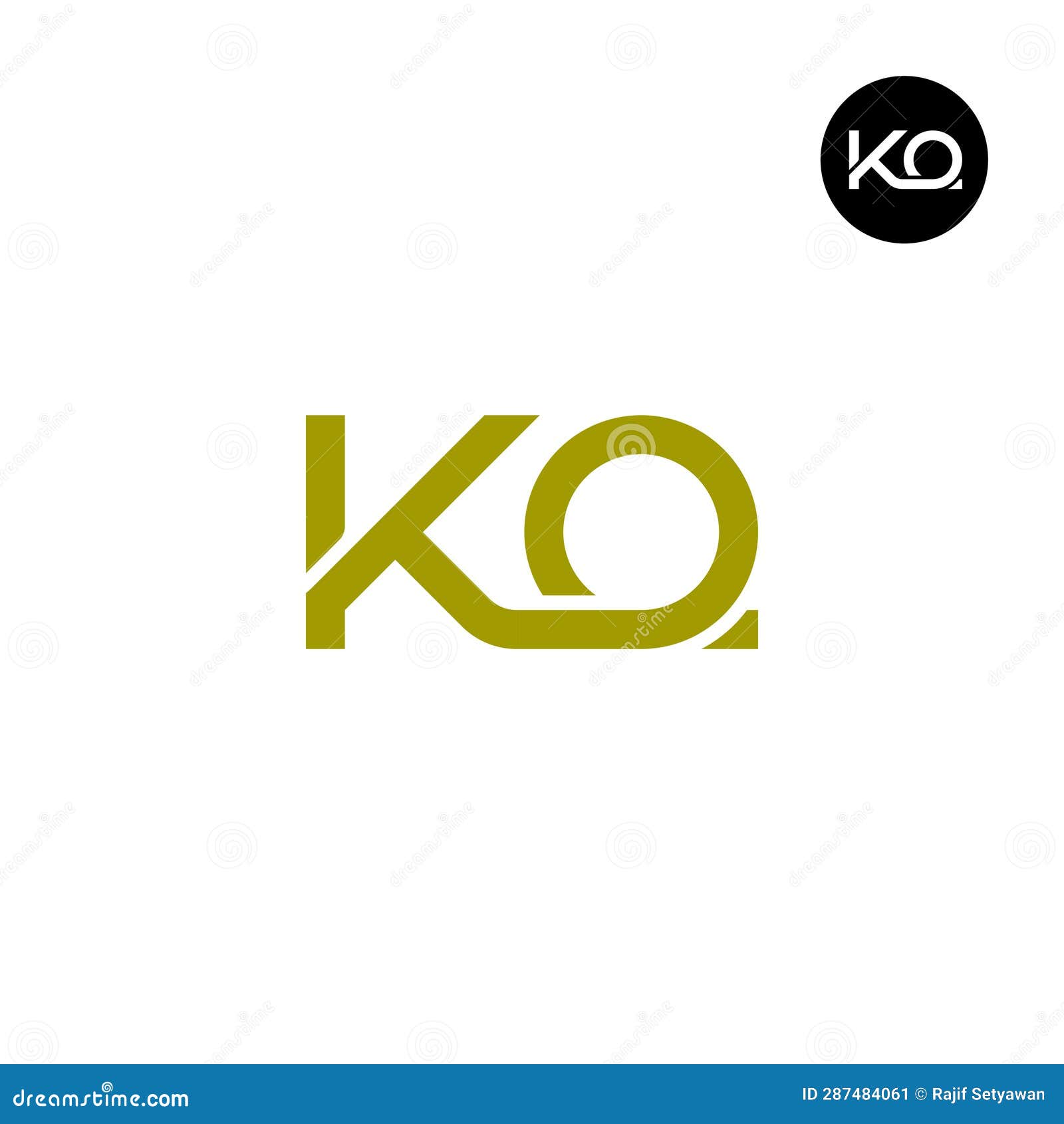 Letter KQ Monogram Logo Design Stock Vector - Illustration of ...
