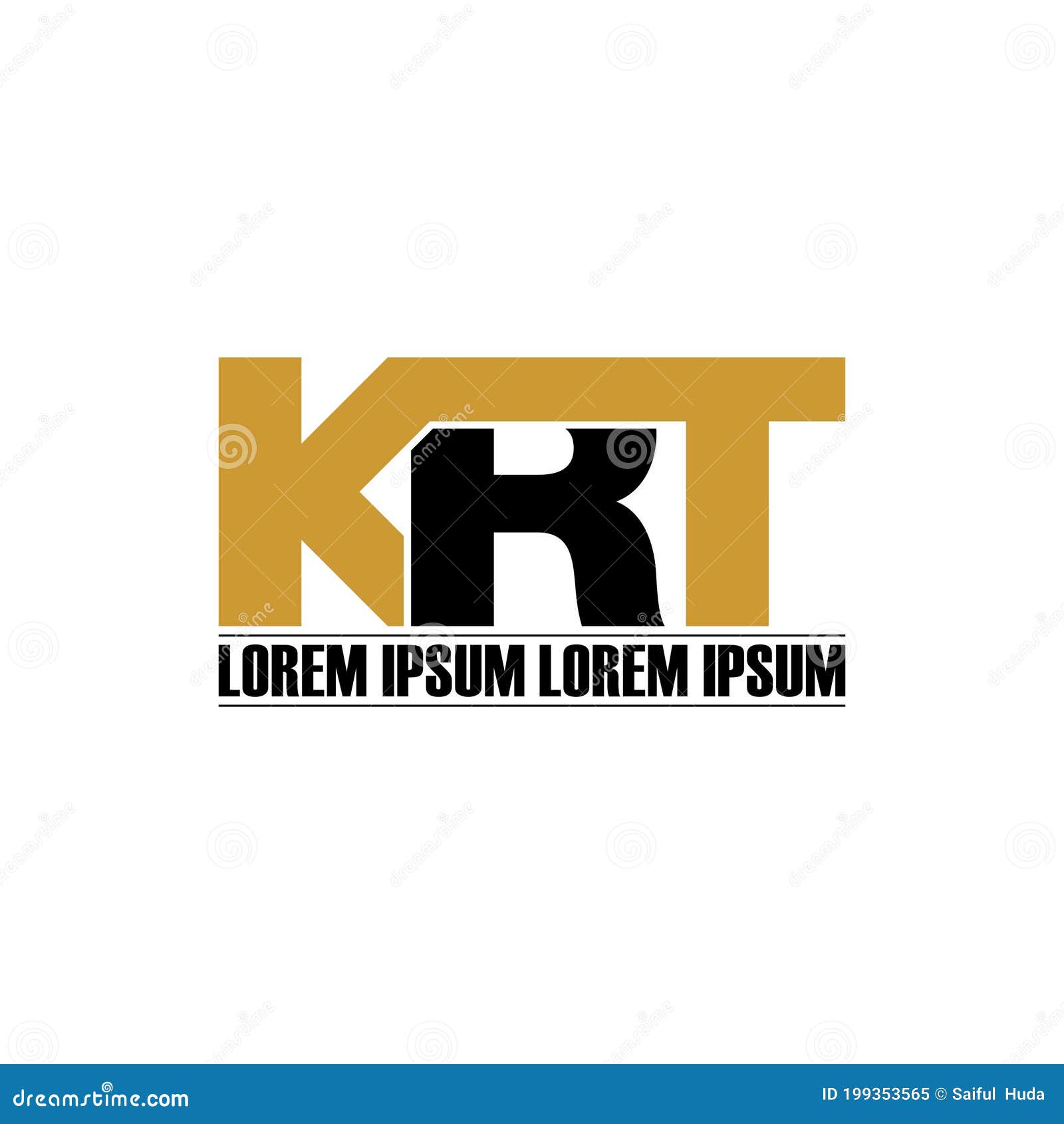 Letter KRT Simple Monogram Logo Icon Design. Stock Vector ...