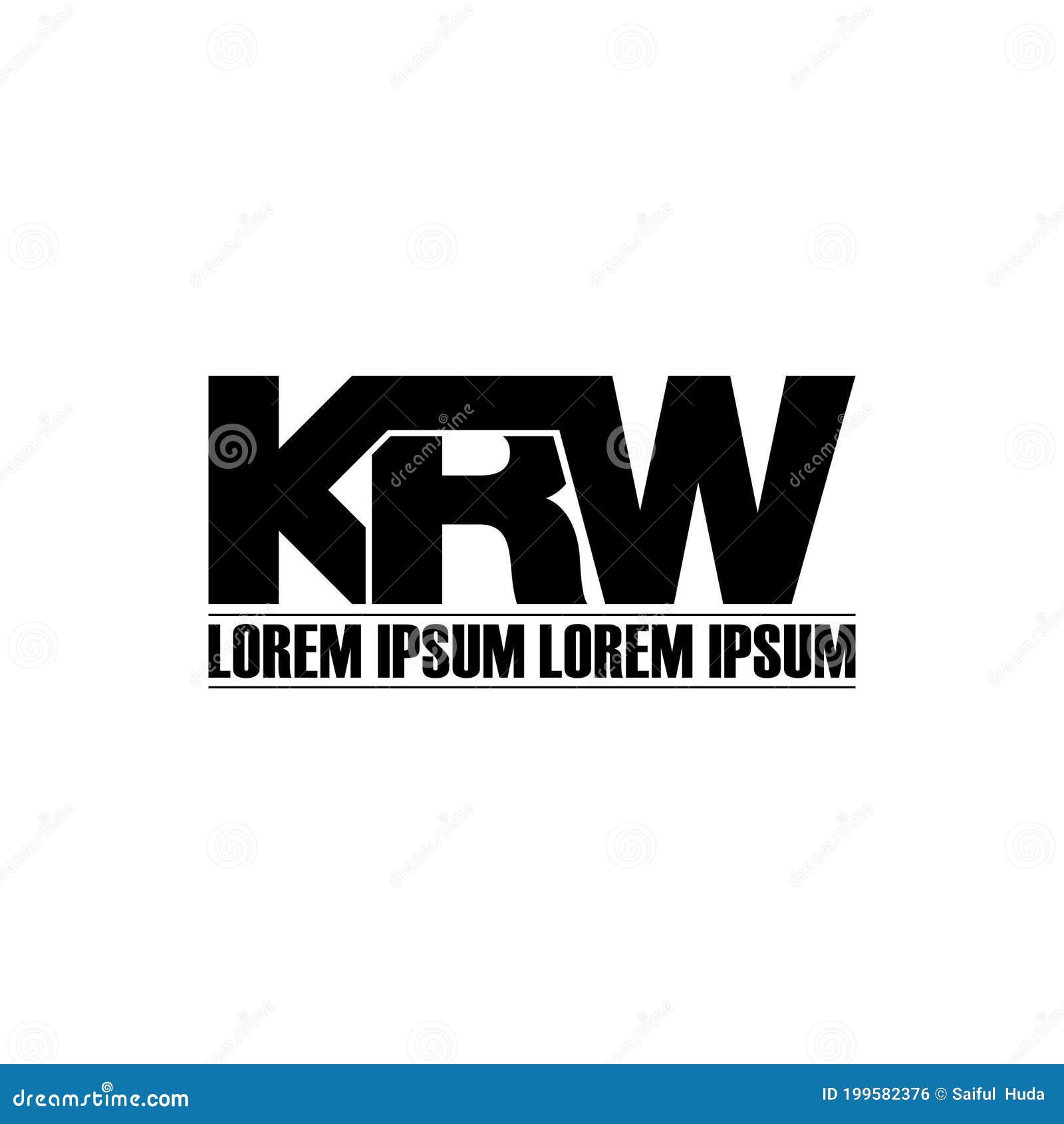 Letter KRW Simple Monogram Logo Icon Design. Stock Vector ...