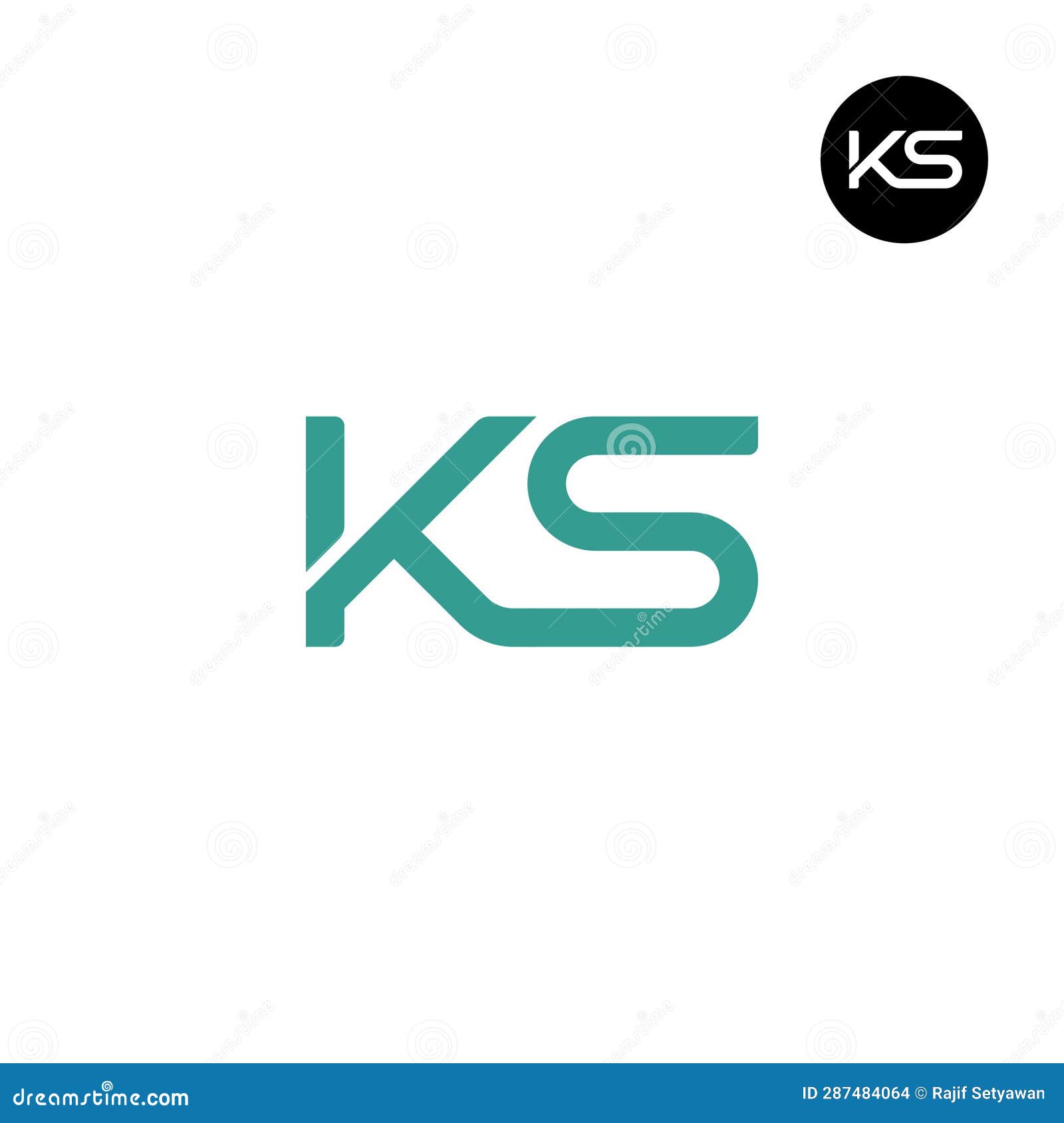 Letter KS Monogram Logo Design Stock Vector - Illustration of ...