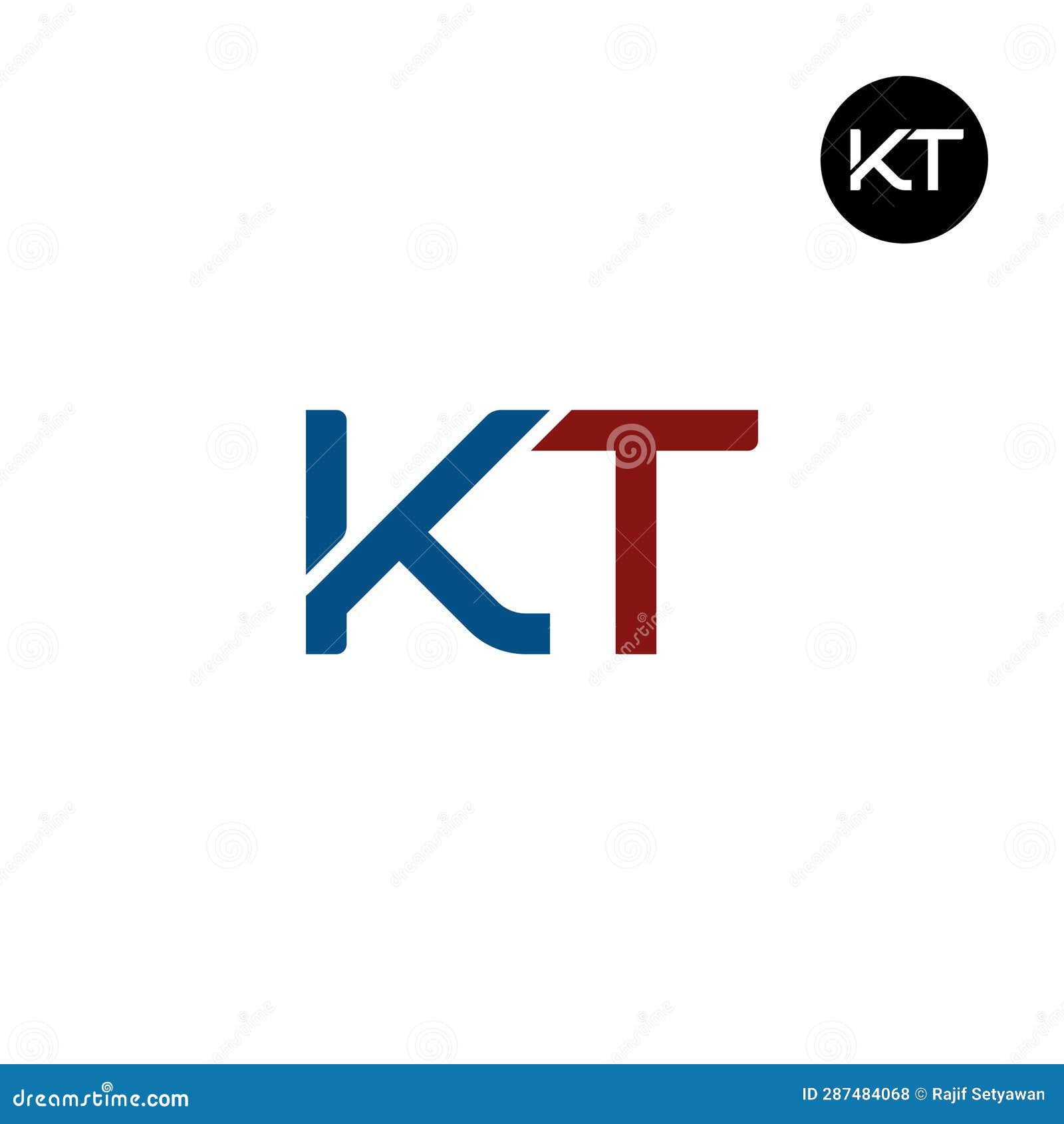 Letter KT Monogram Logo Design Stock Illustration - Illustration of ...