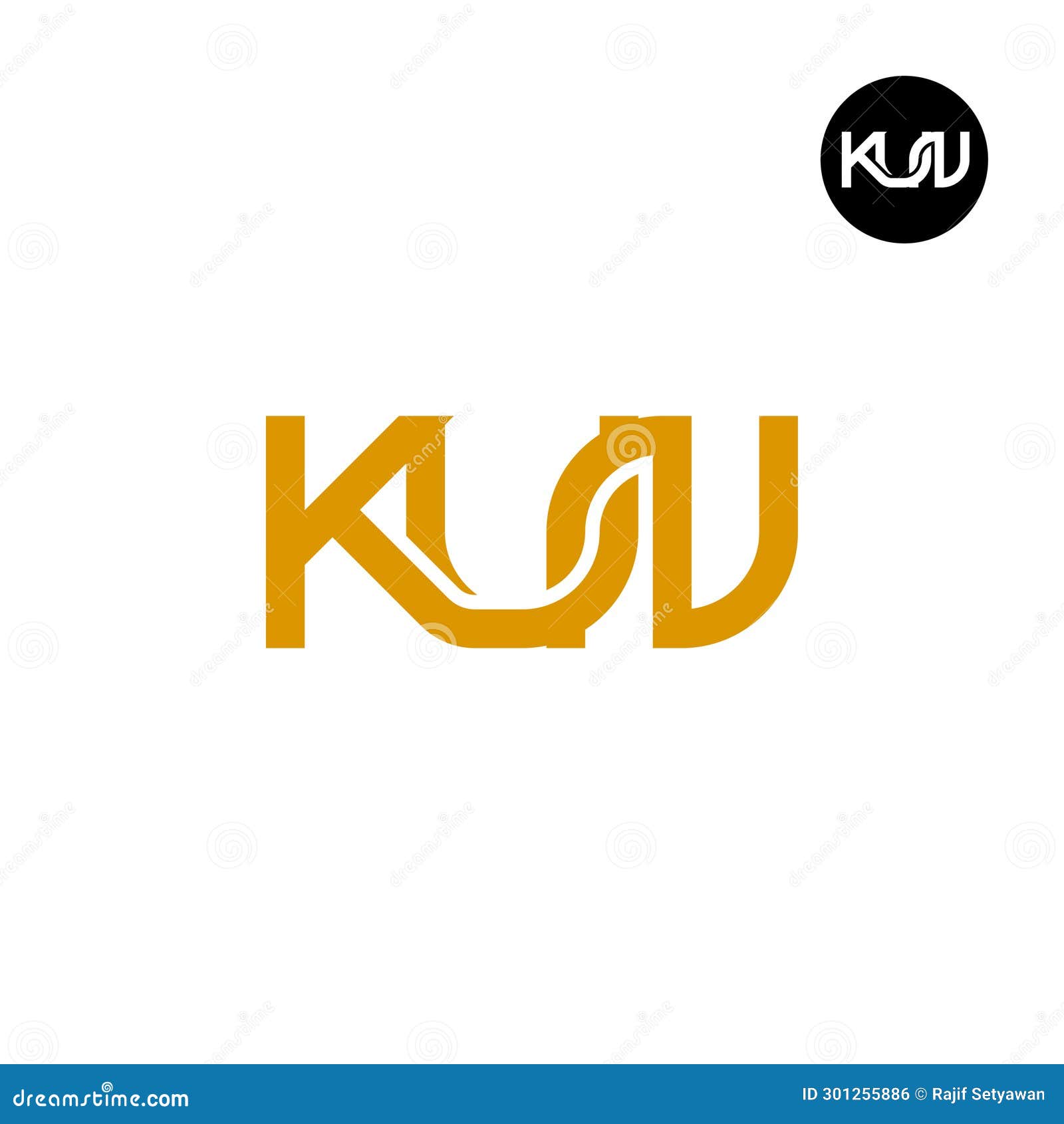 Letter KUN Monogram Logo Design Stock Vector - Illustration of letter ...