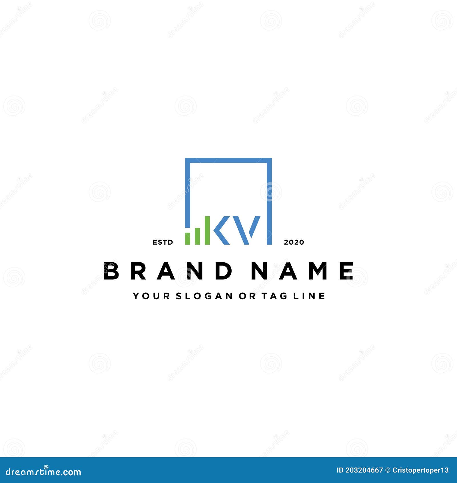 Letter KV Square Logo Finance Design Vector Stock Vector - Illustration ...
