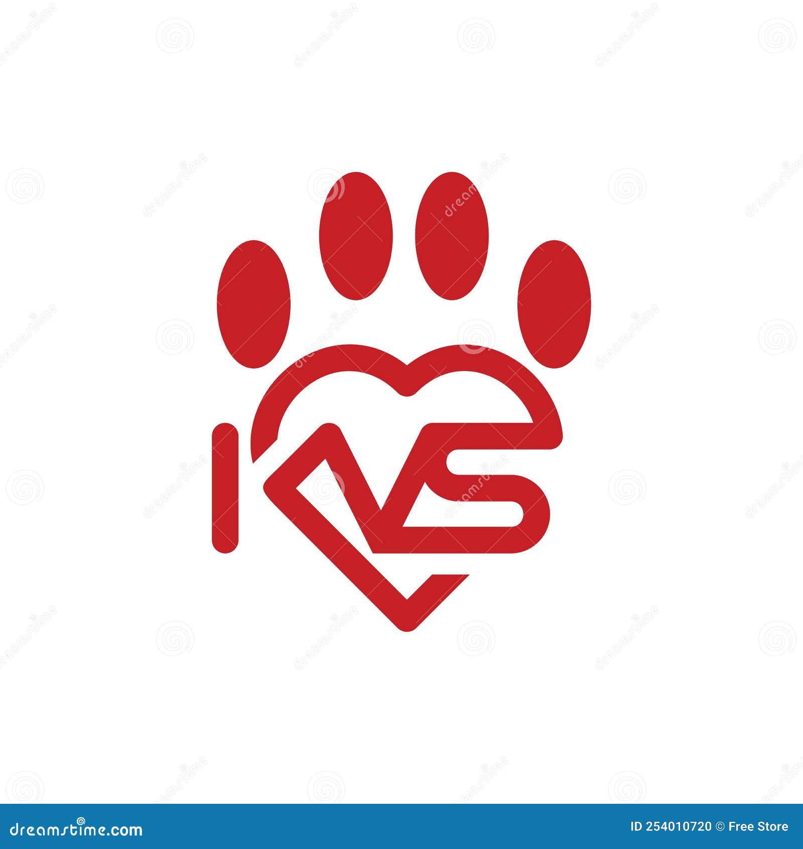 Letter KVS Paw Simple Modern Logo Stock Vector - Illustration of frozen ...