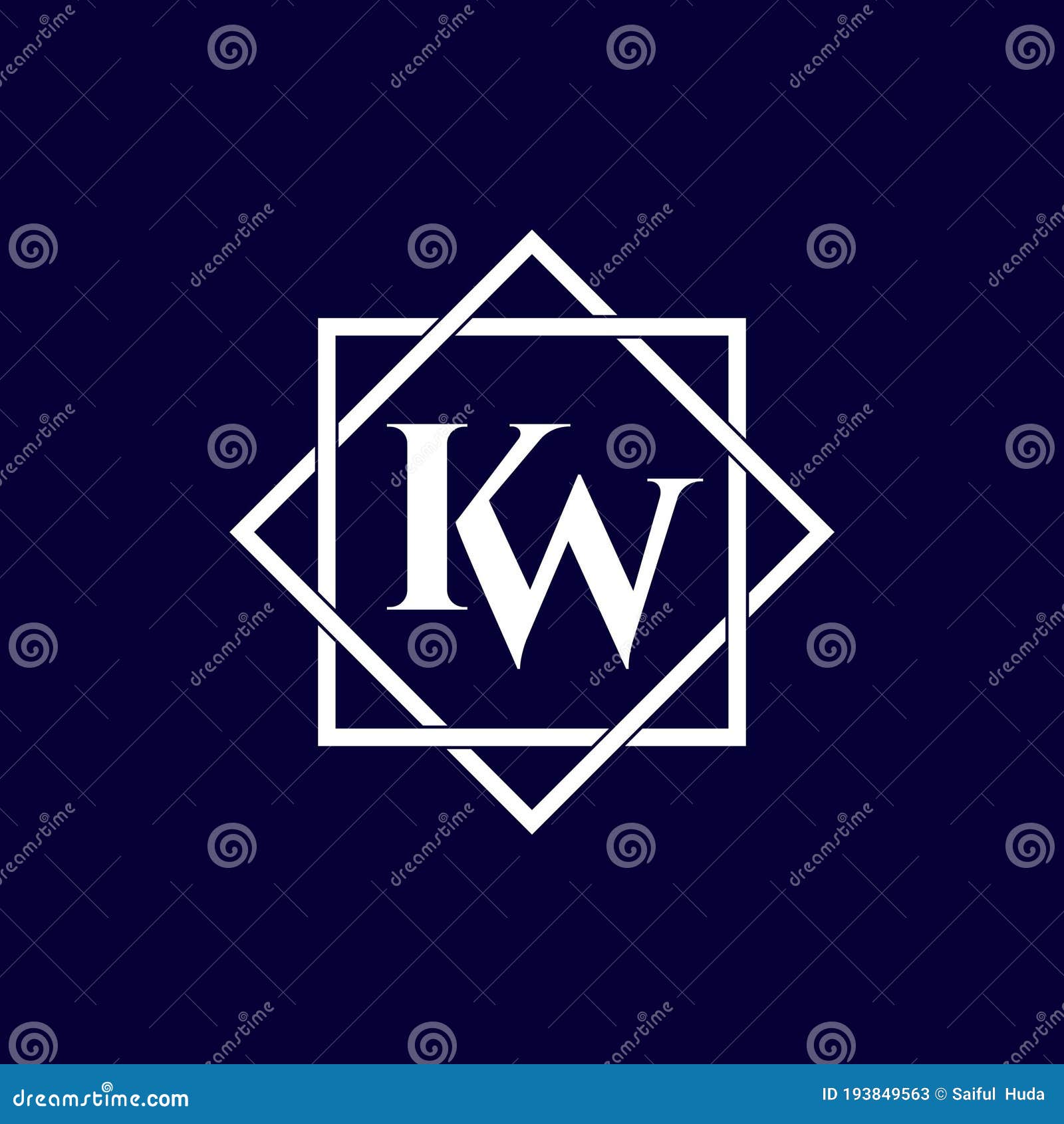 Letter KW Simple Monogram Logo Icon Design. Stock Vector - Illustration ...