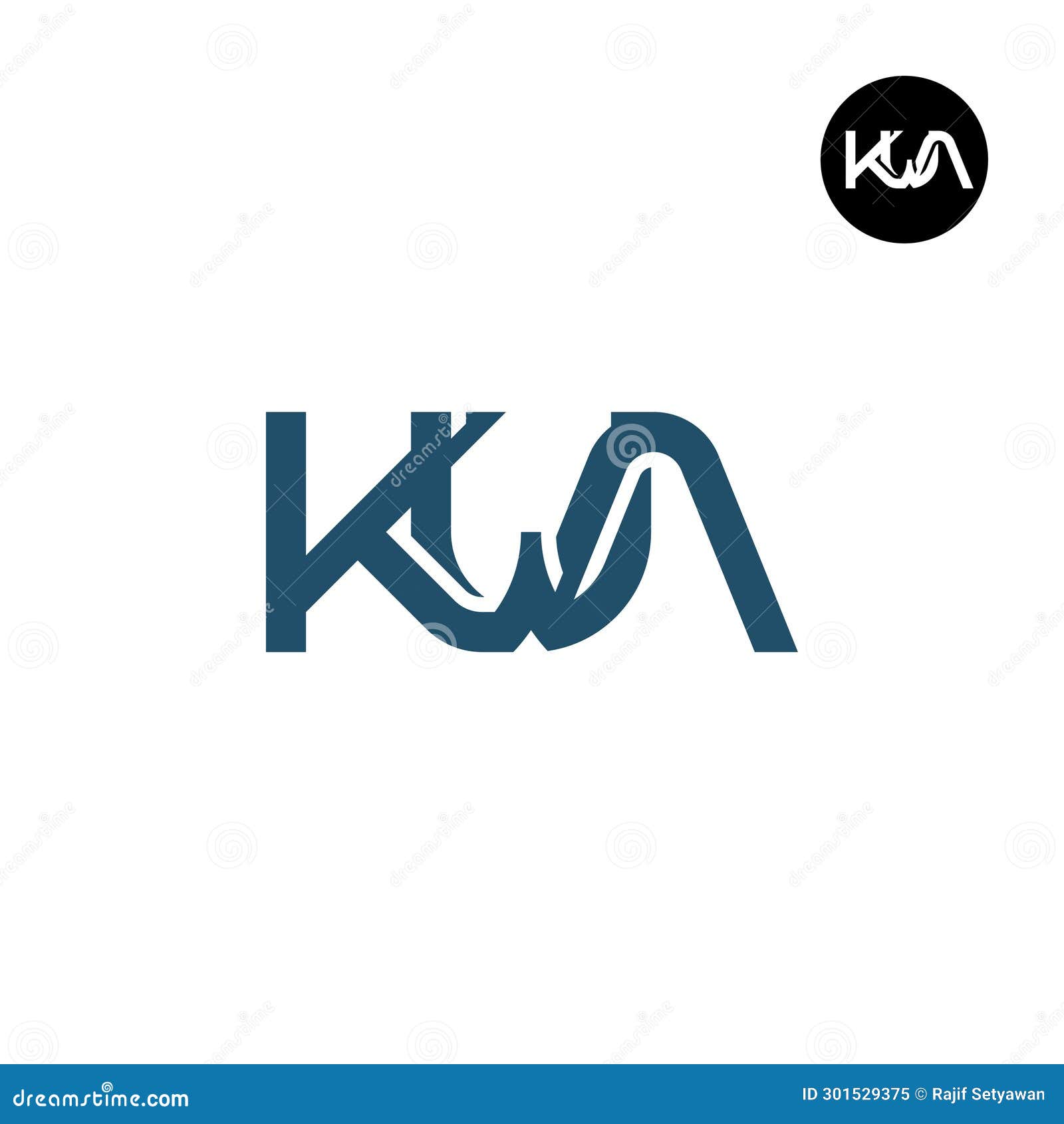 Letter KWA Monogram Logo Design Stock Vector - Illustration of brand ...