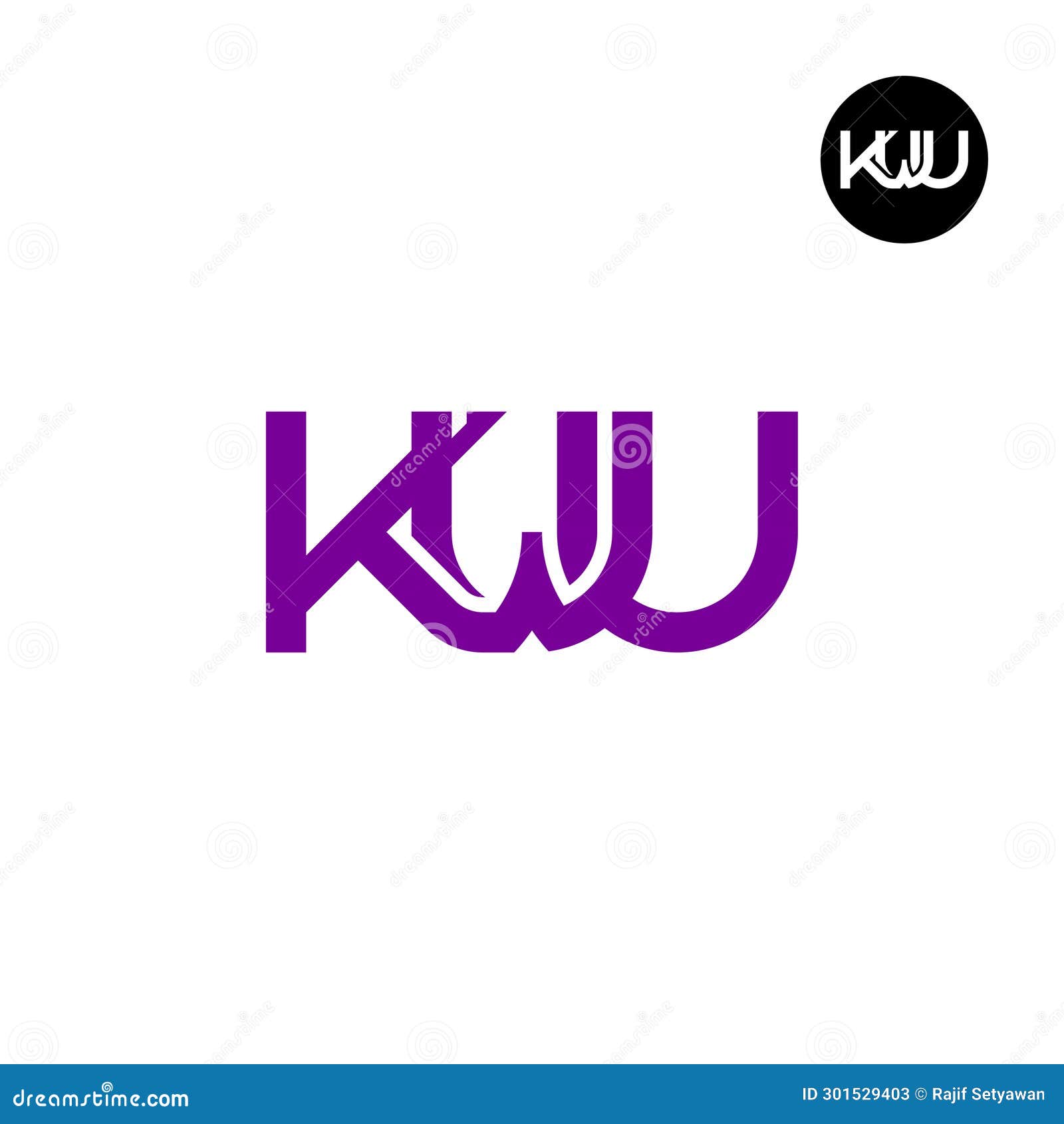 Letter KWU Monogram Logo Design Stock Vector - Illustration of names ...