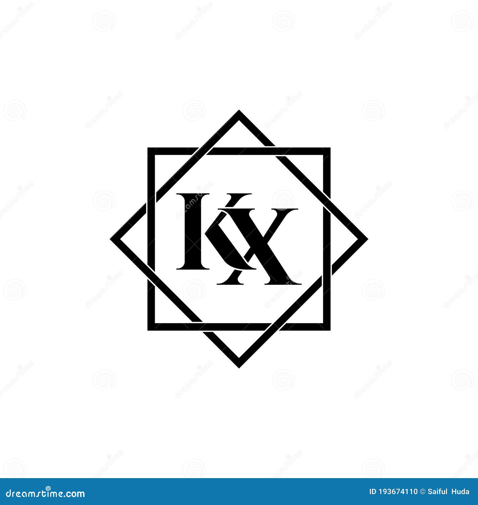 Letter KX Simple Monogram Logo Icon Design. Stock Vector - Illustration ...