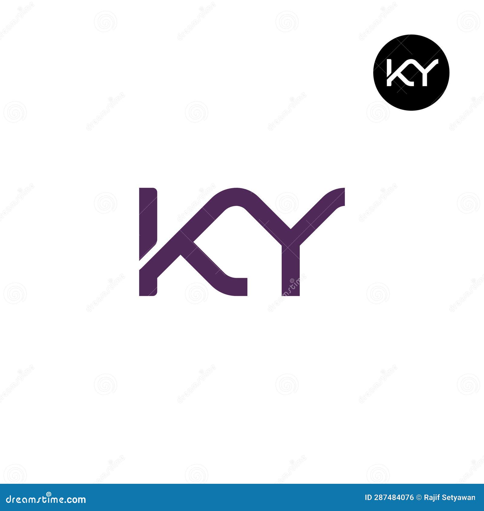 Letter KY Monogram Logo Design Stock Vector - Illustration of designs ...