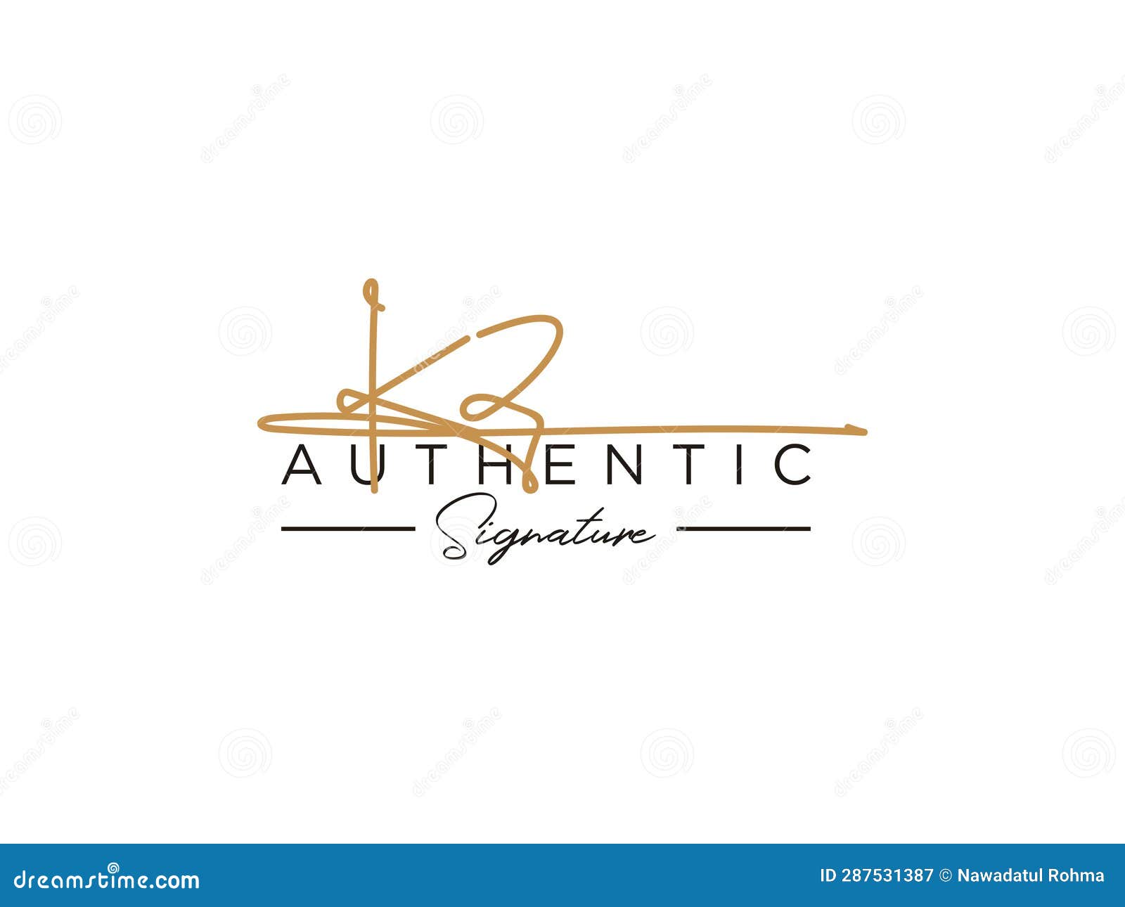 Letter KZ Signature Logo Template Vector Stock Vector - Illustration of ...