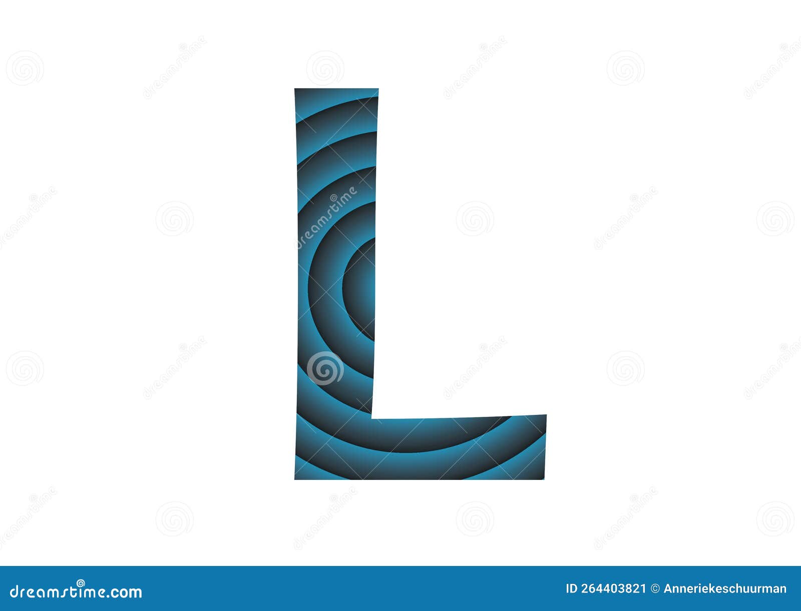 Letter L of the Alphabet Made with Dark and Light Blue Circles Stock ...