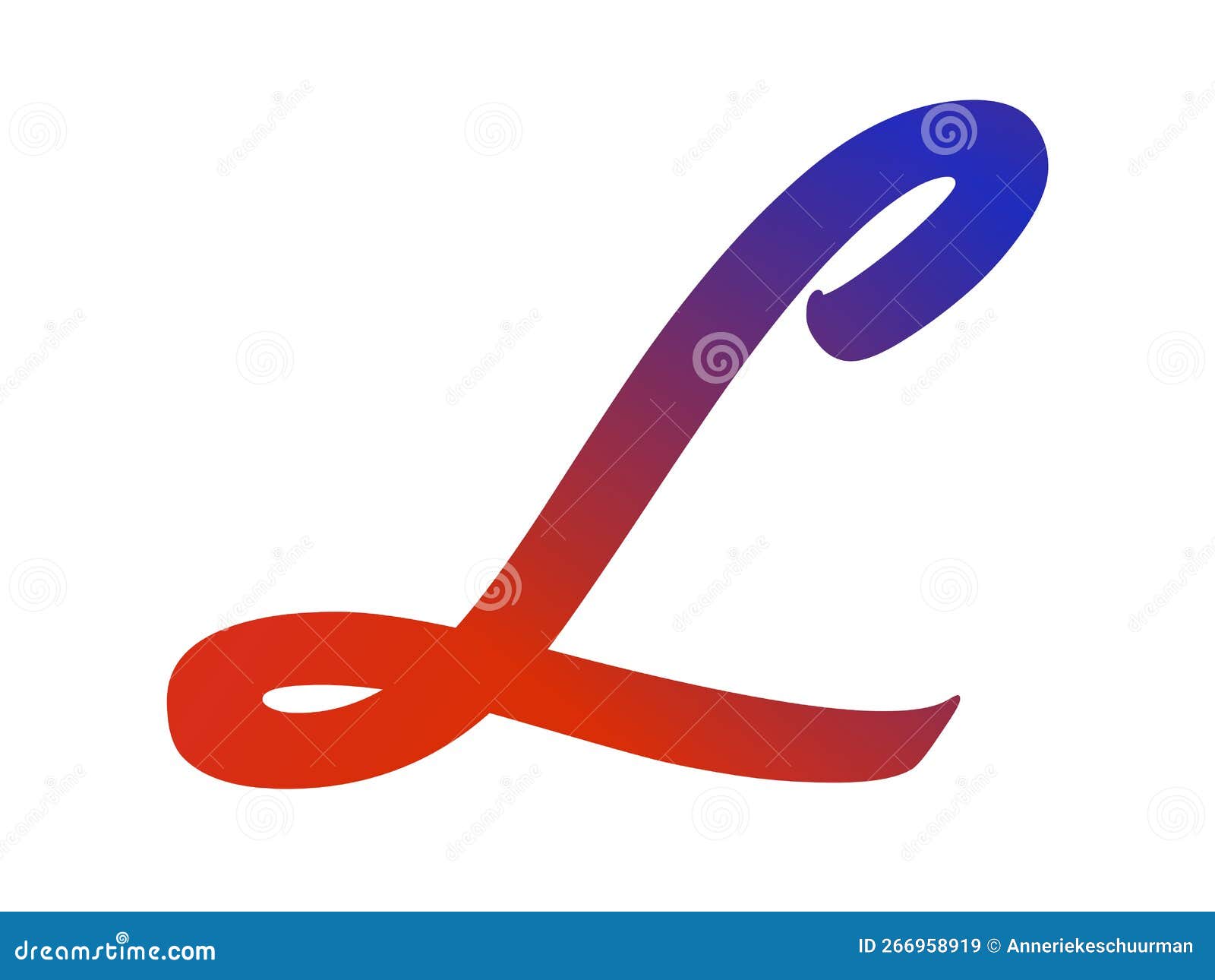 Letter L of the Alphabet Made with Red and Blue Gradient Stock ...