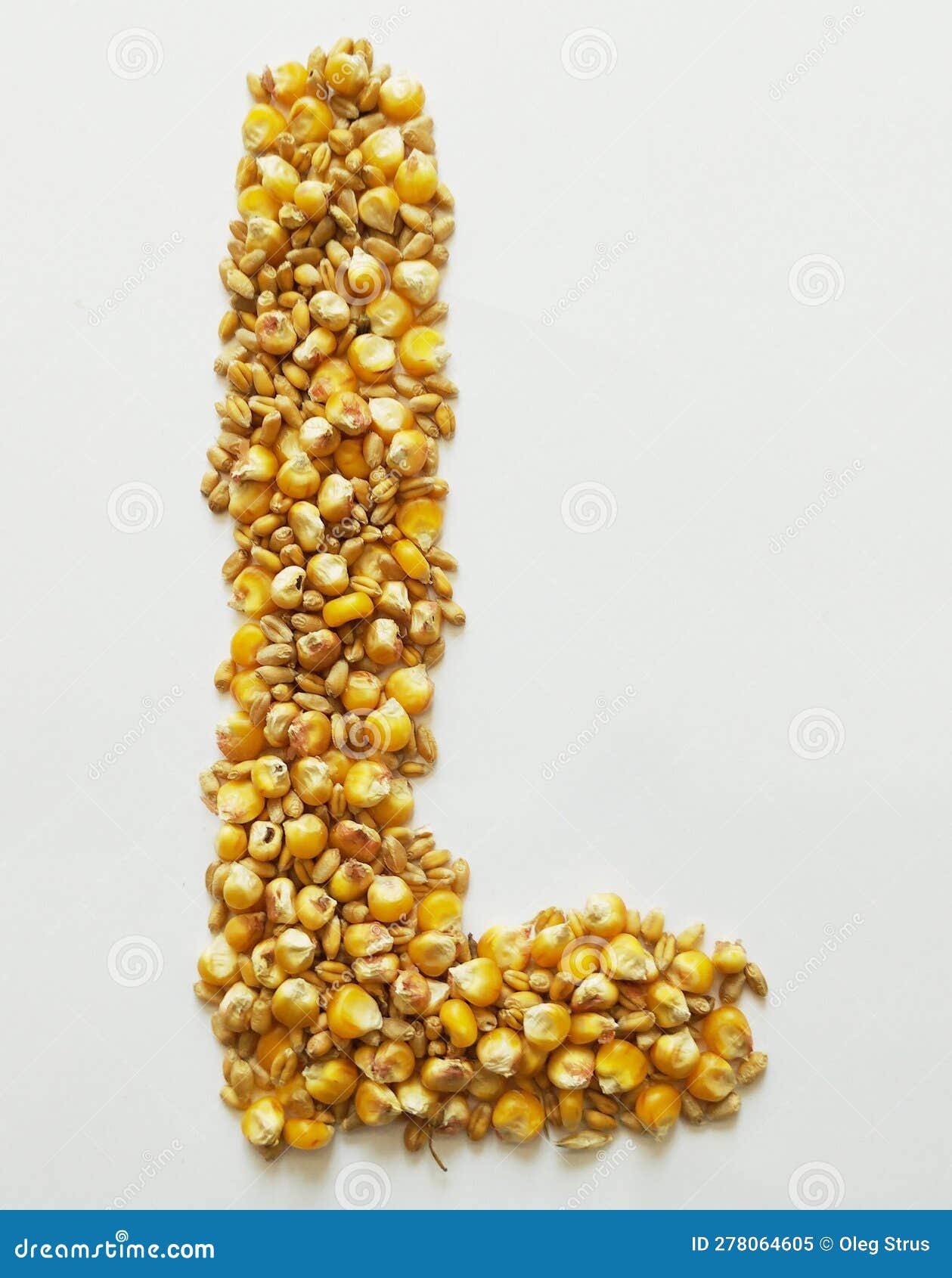 Letter L of the Alphabet is Made of Wheat and Corn Grains Stock Image ...