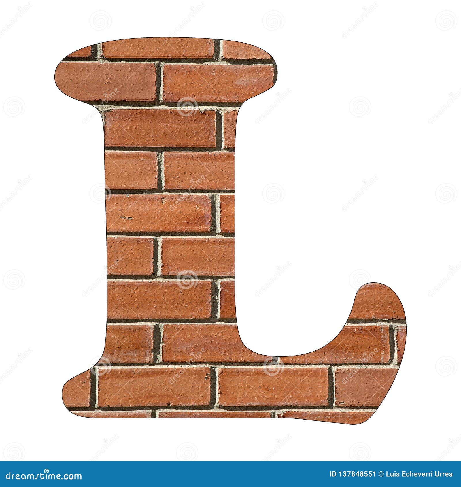 Letter L of the Alphabet - Red Brick Wall Background Stock Illustration ...