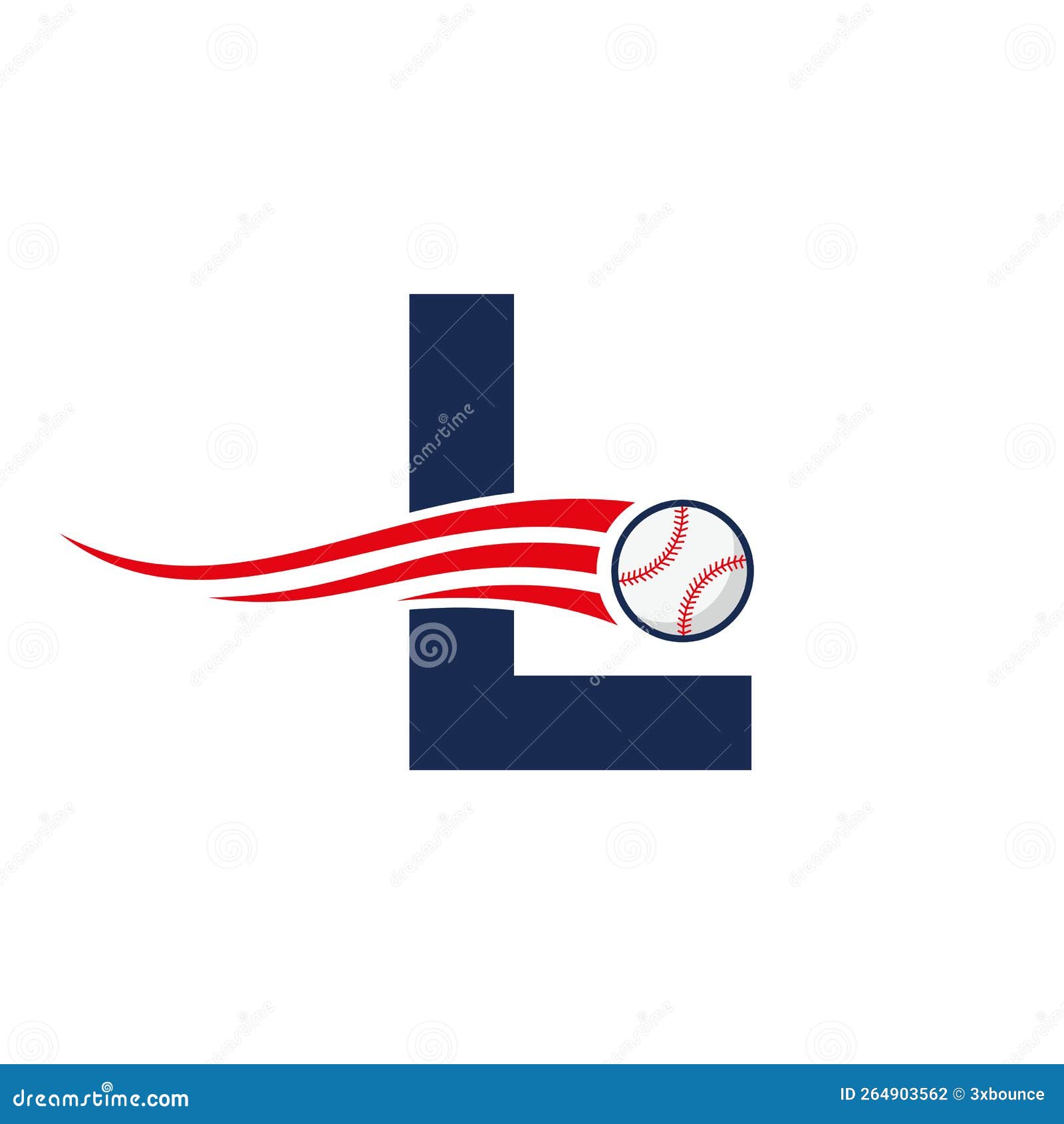 Letter L Baseball Logo Concept with Moving Baseball Icon Vector ...