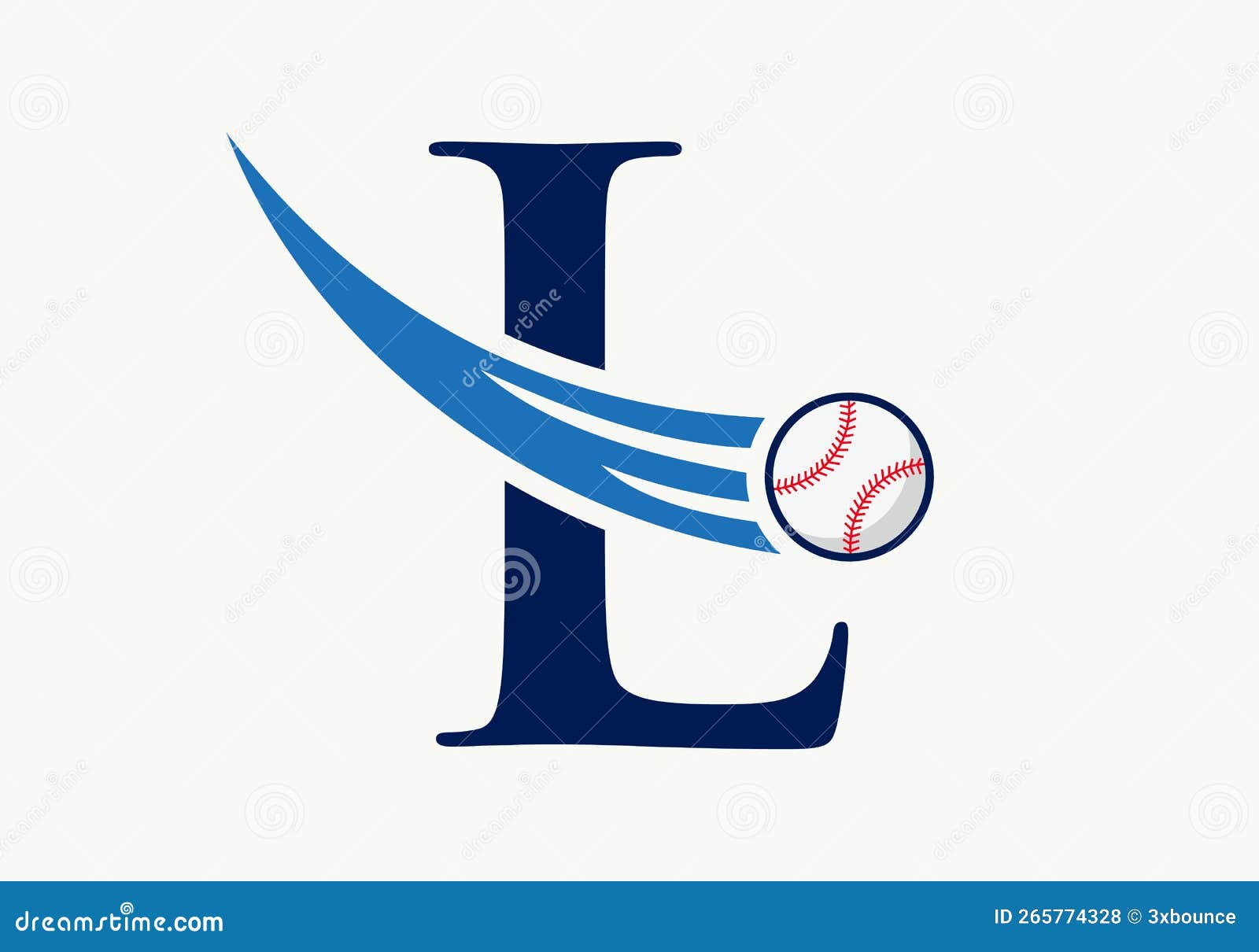 Letter L Baseball Logo Concept with Moving Baseball Icon Vector ...