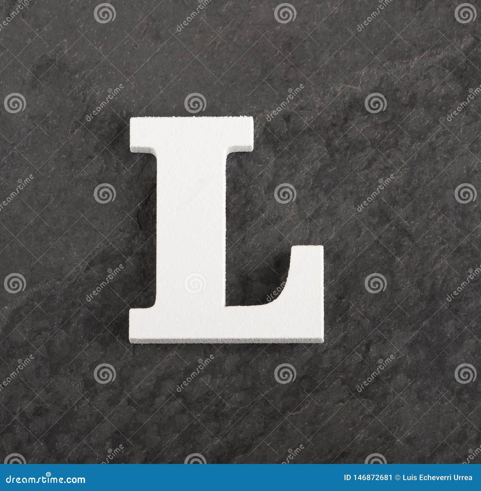 Letter L from Blank Alphabet on Gray Background - Top View Stock ...