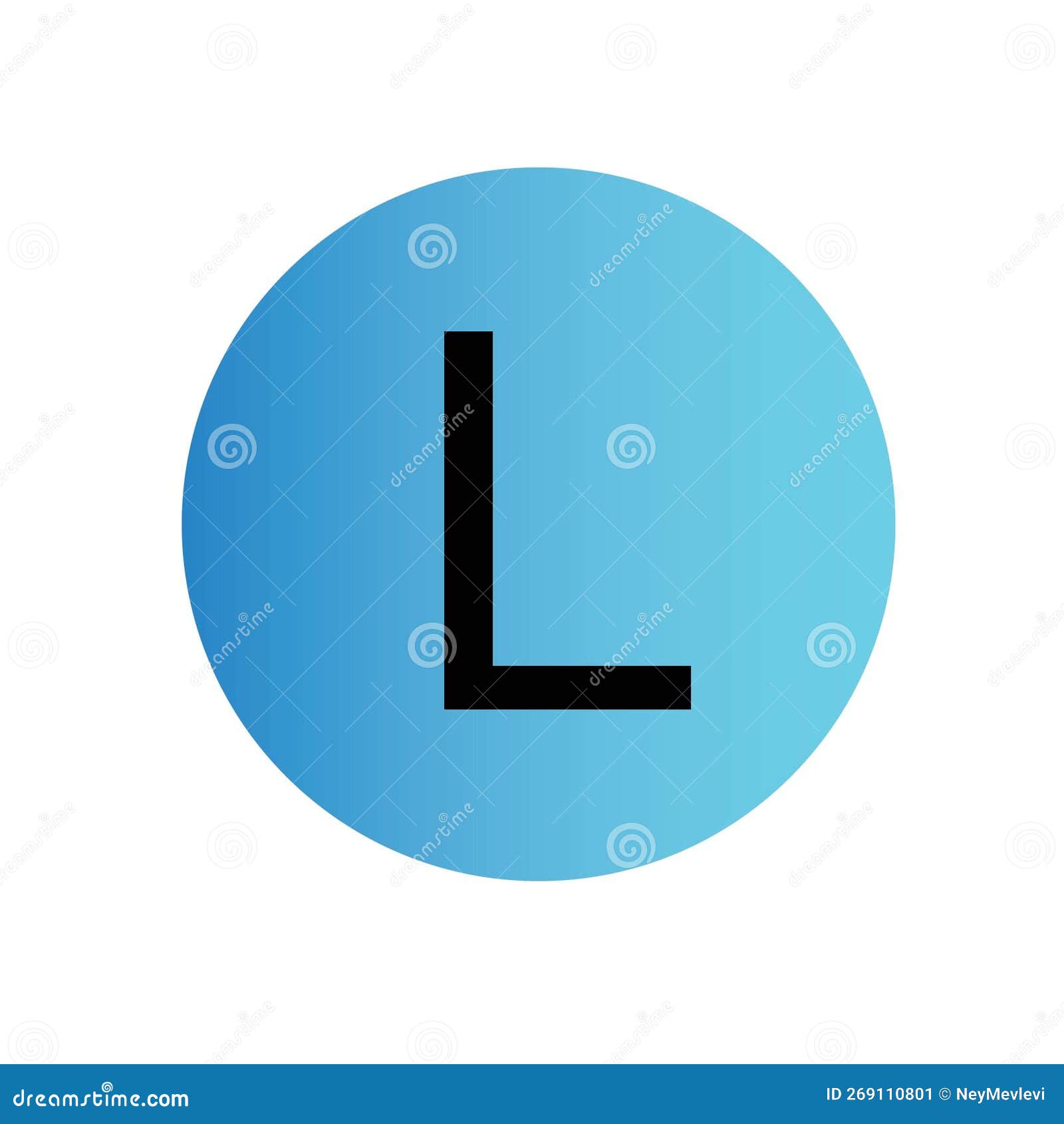 The Letter L in a Blue Gradation Circle. Stock Illustration ...