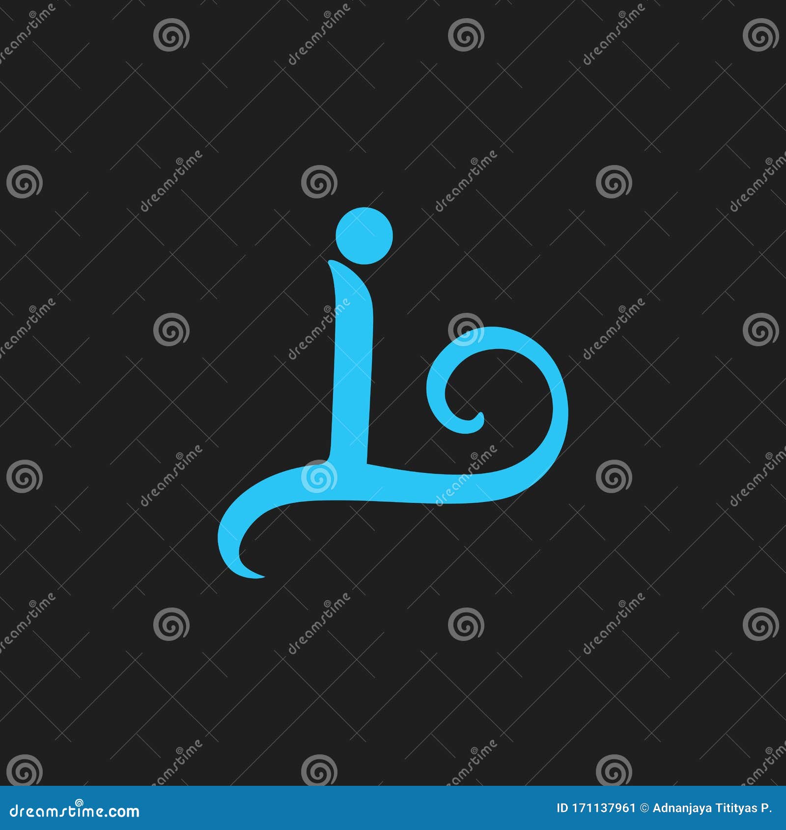 Letter L Blue Wavy Shape Logo Vector Stock Vector - Illustration of ...