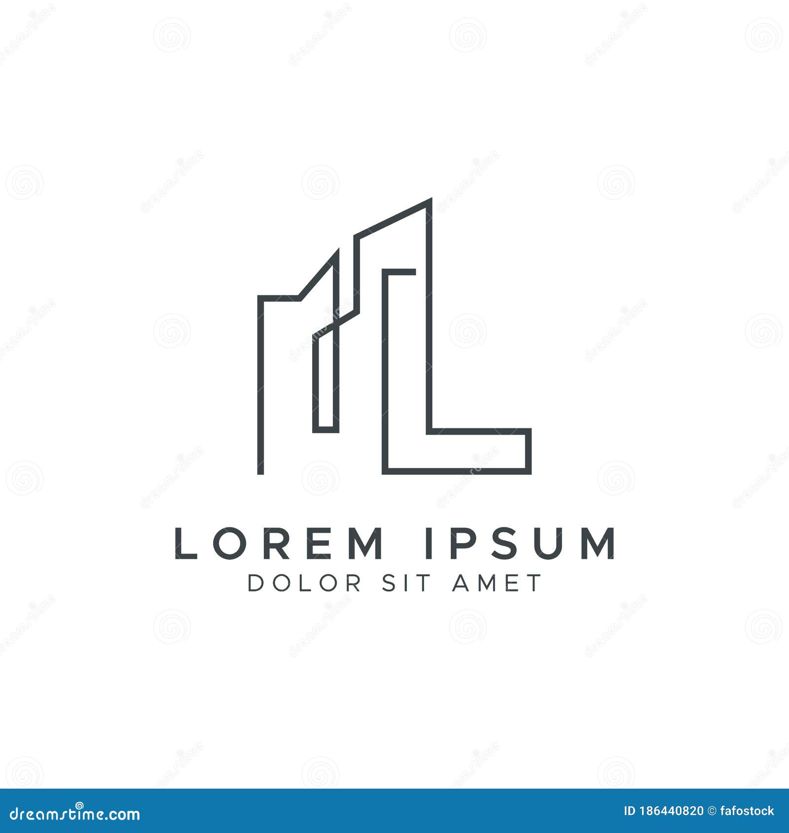 Letter L Building Line Logo Vector Design Template Stock Vector ...