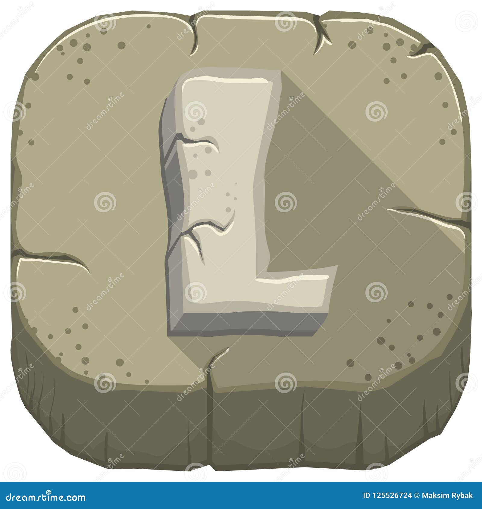 Letter L carved from stone stock vector. Illustration of stone - 125526724