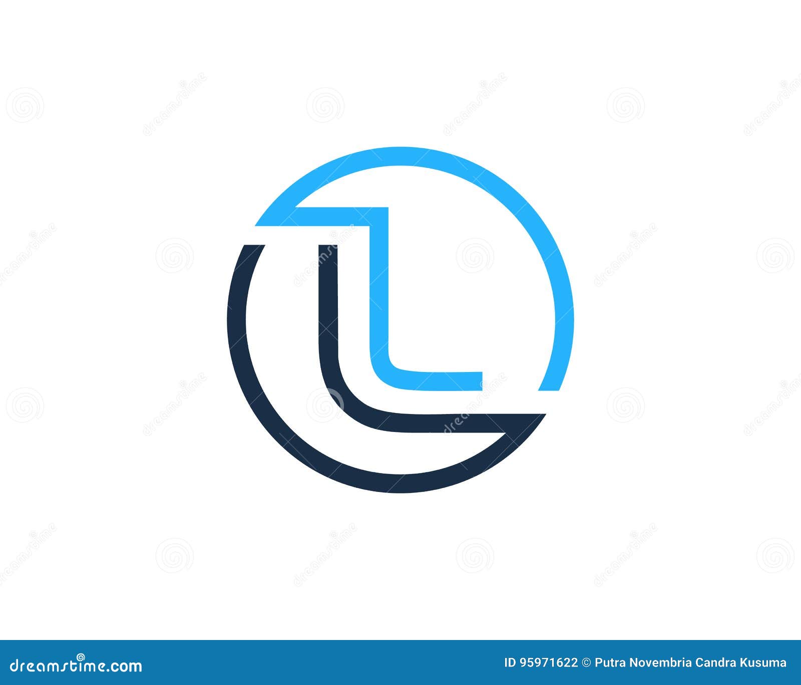 Letter L Circle Line Icon Logo Design Element Stock Vector ...