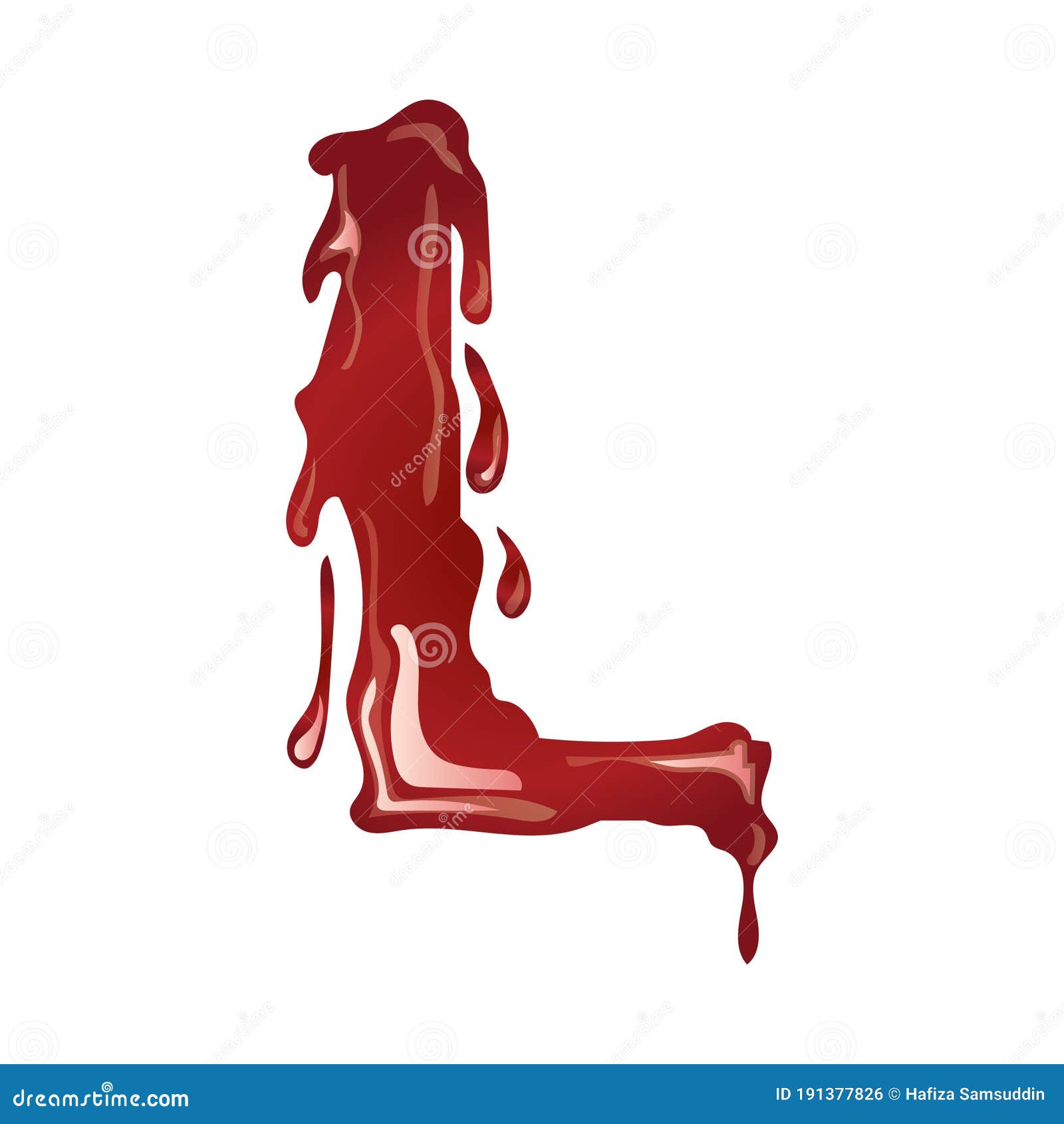 Letter L with Dripping Blood. Vector Illustration Decorative Design ...