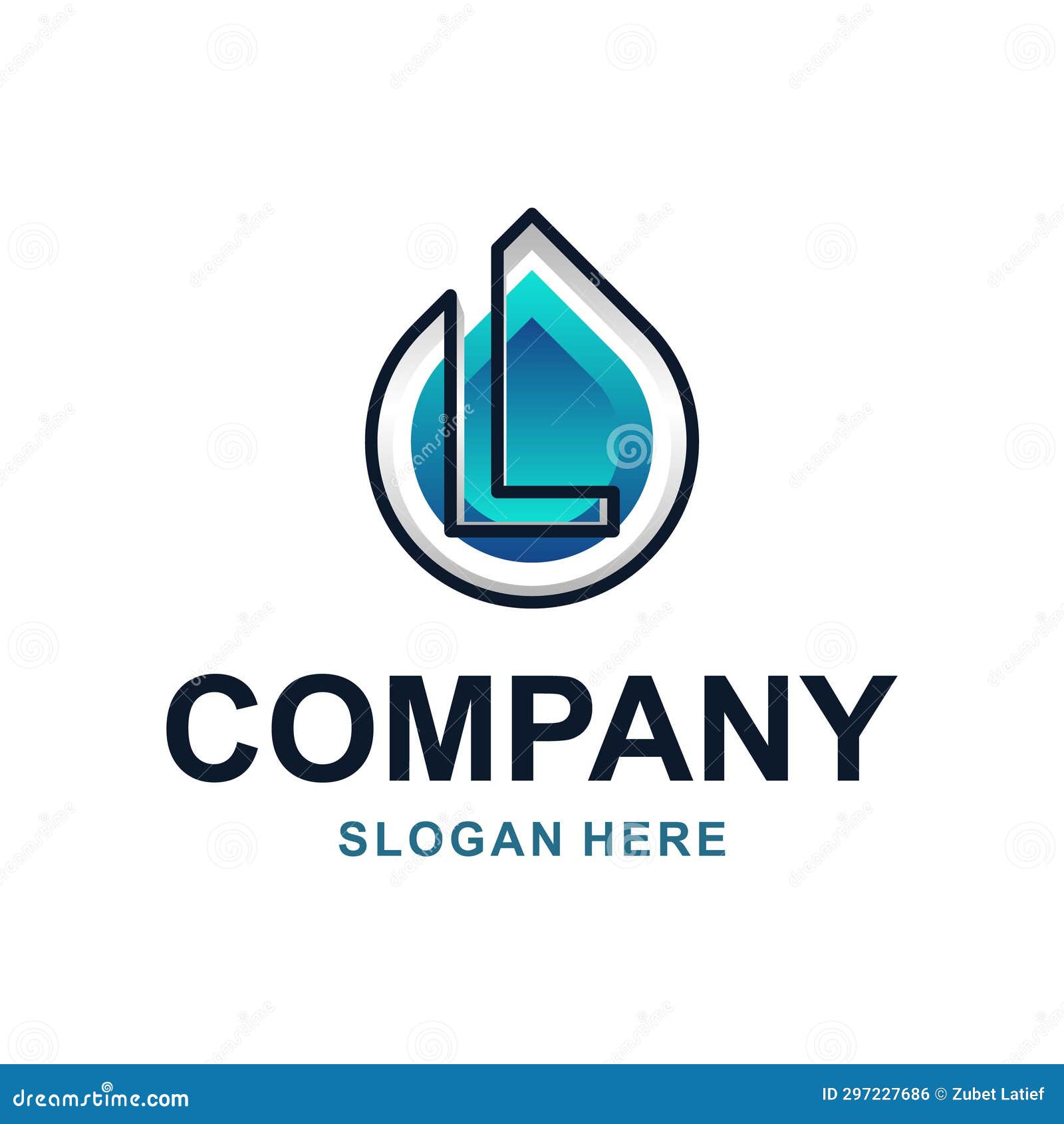 Letter L with Drop Water Logo Design, Water Drop and Clean Environment ...
