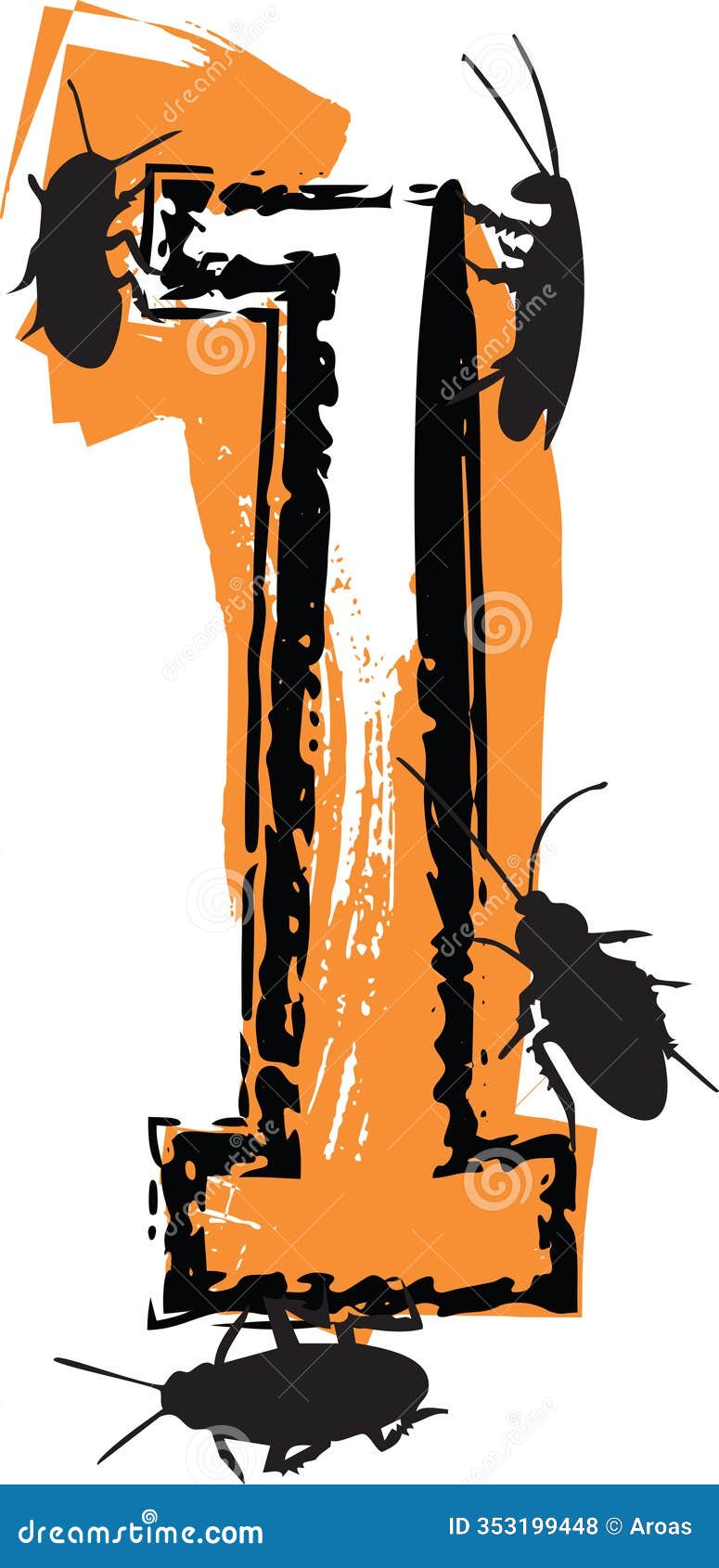 Letter L Filled with Cockroaches and Bugs Stock Illustration ...