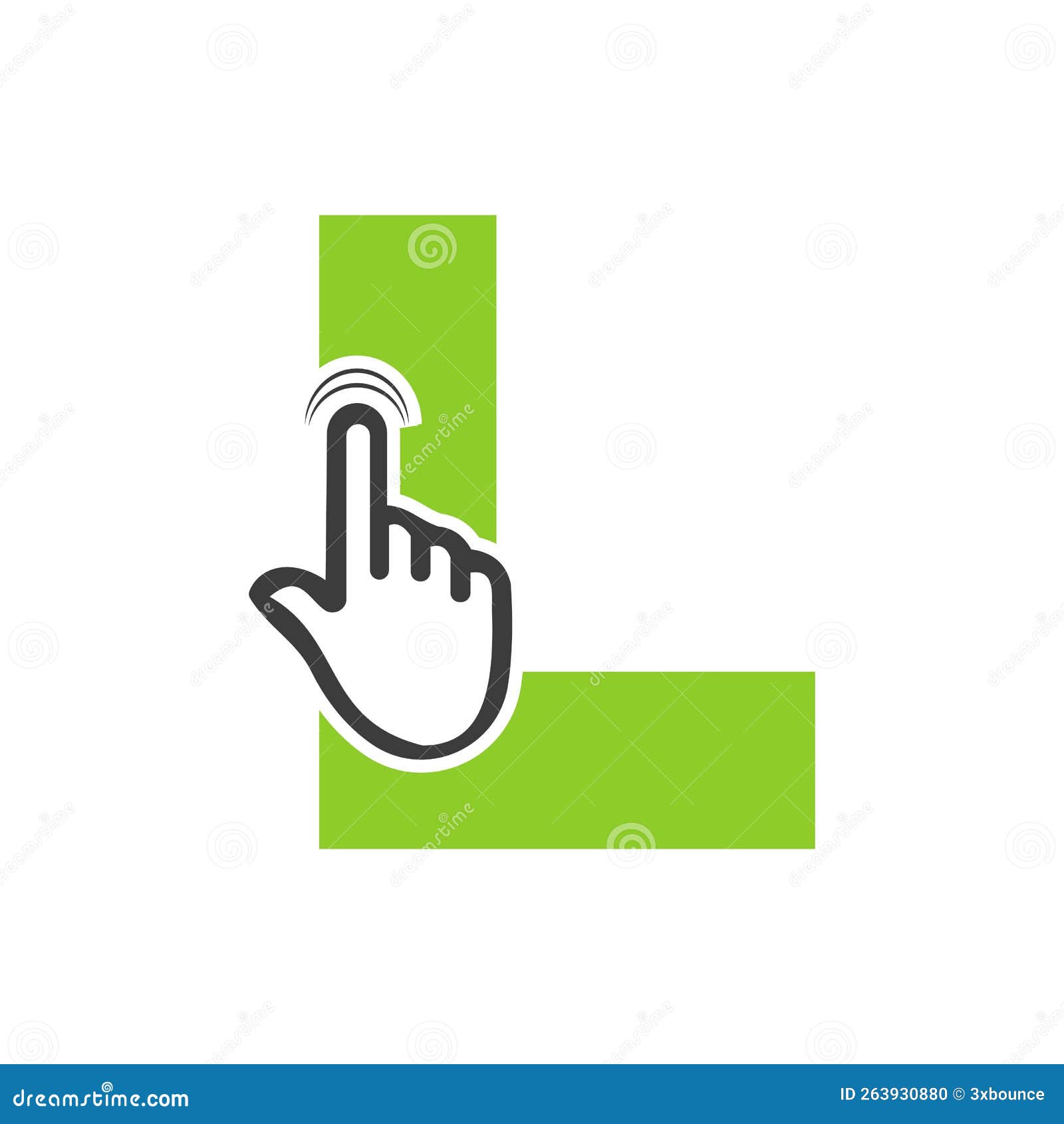 Letter L Finger Click Logo Vector Template Concept for Technology ...