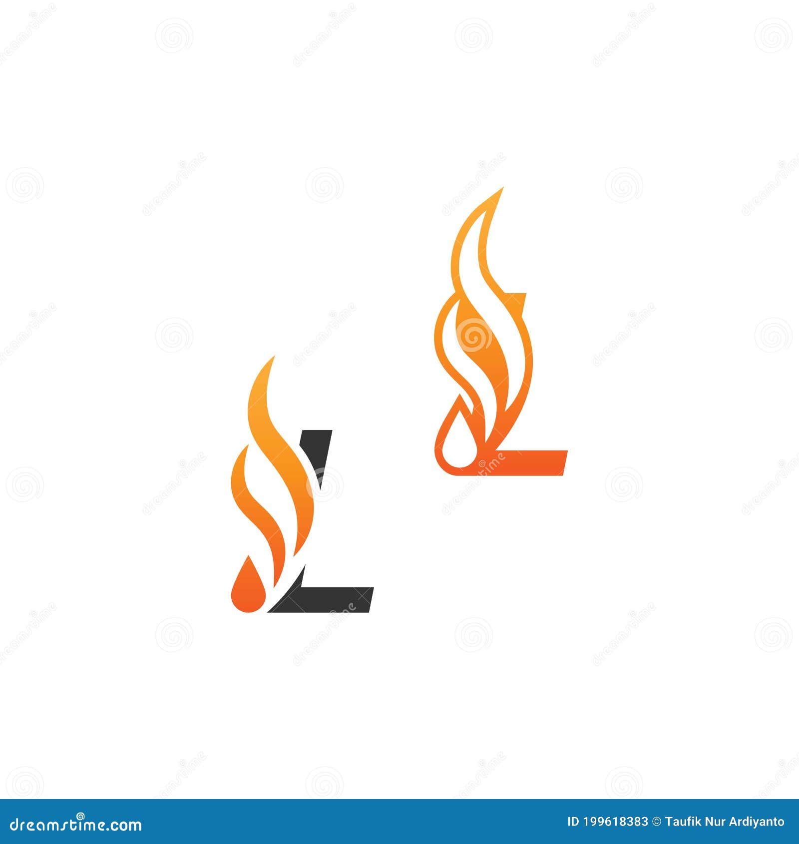 Letter L and Fire Waves, Logo Icon Concept Design Stock Vector ...