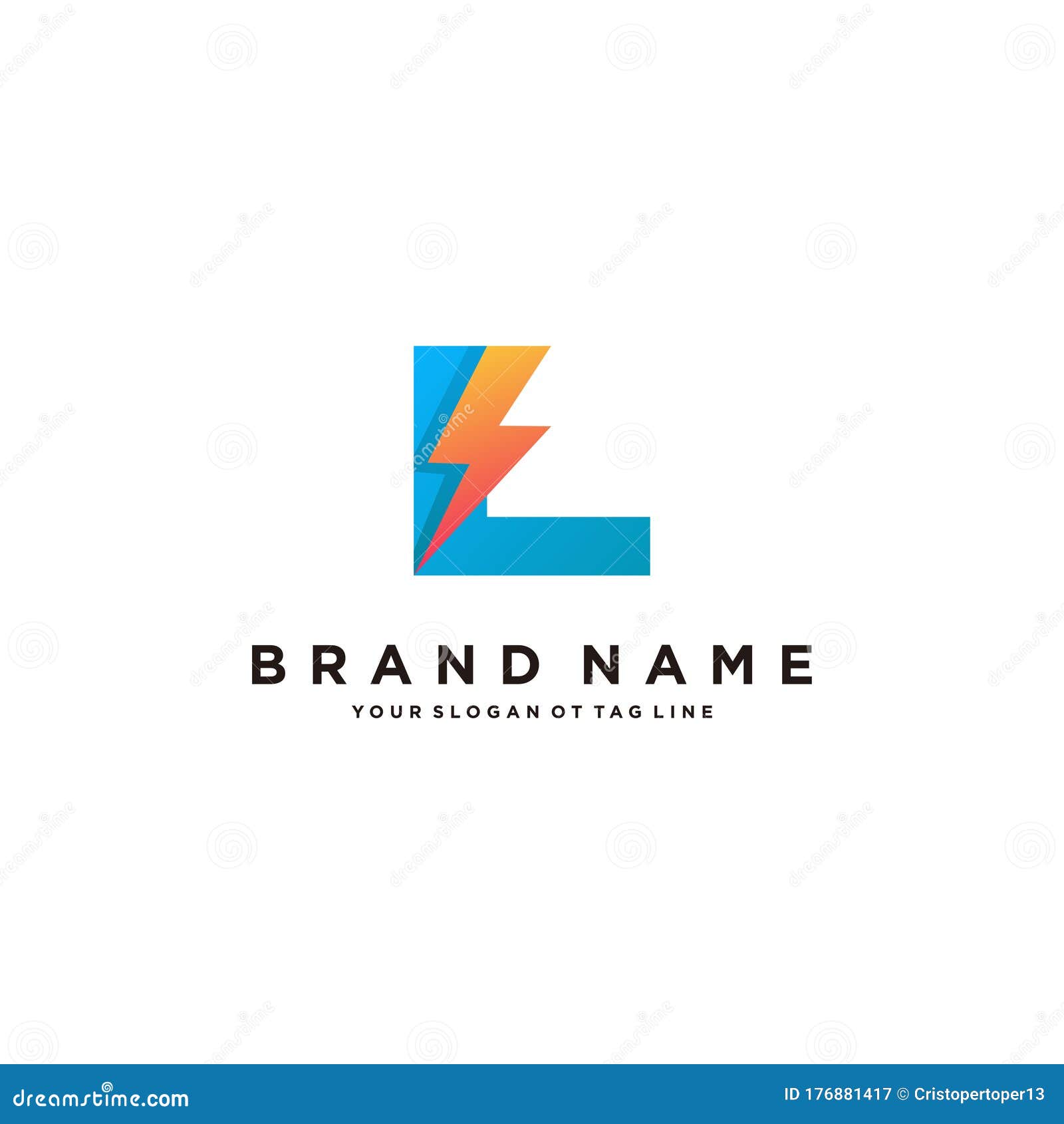Letter L Flash Electrical Logo Design Vector Stock Vector ...