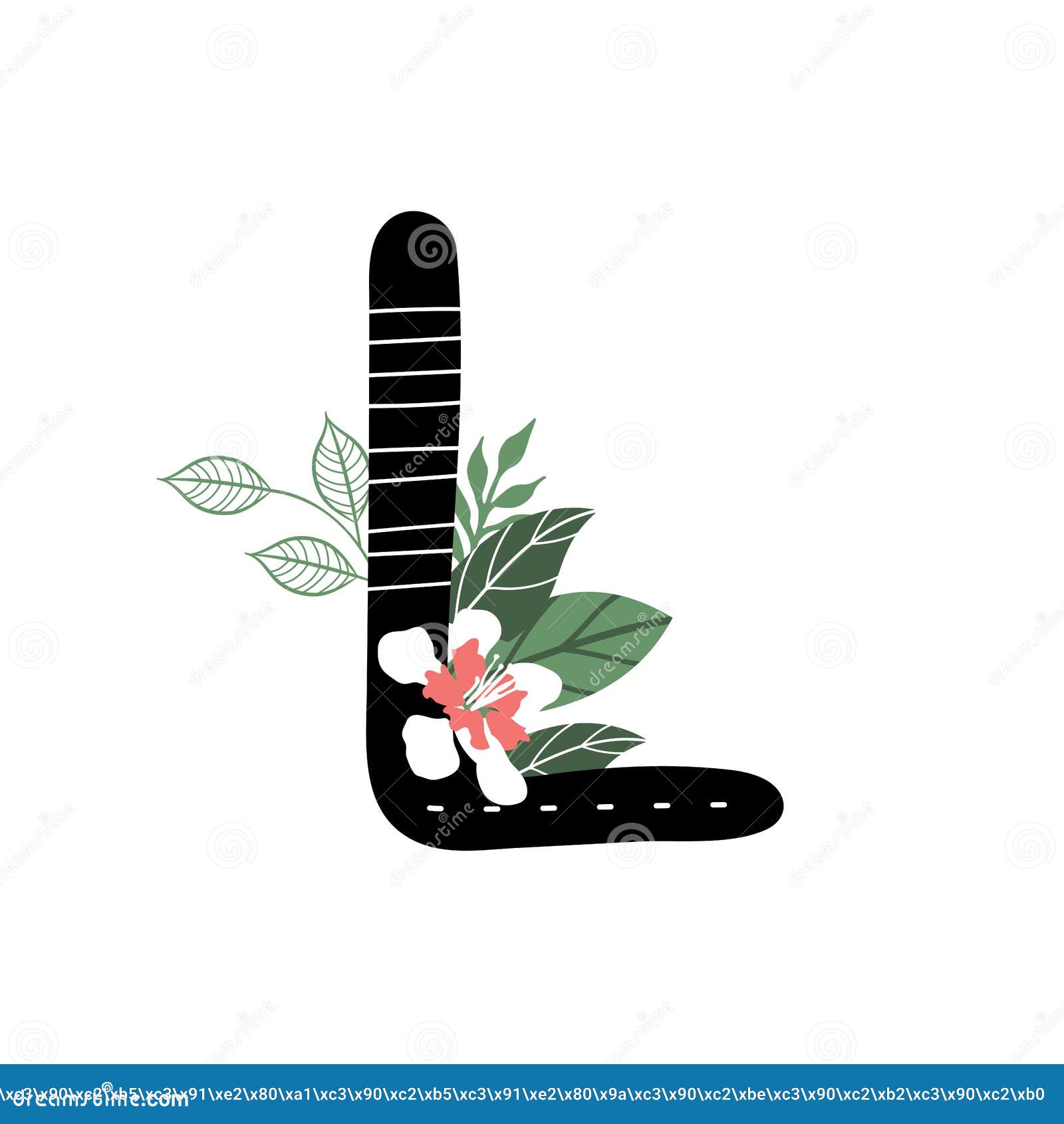Letter L with Floral Design. Plant Design Stock Vector - Illustration ...